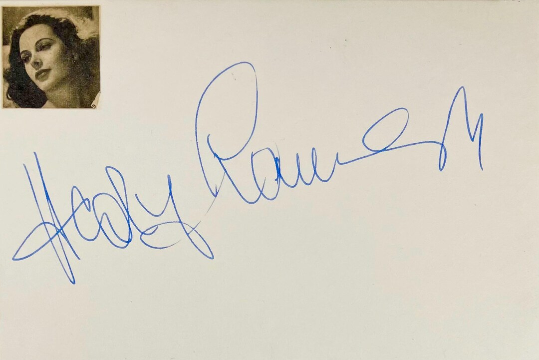 HEDY LAMARR Autograph Signed 4x 6 Index Card Ecstasy Dishonored Lady ...