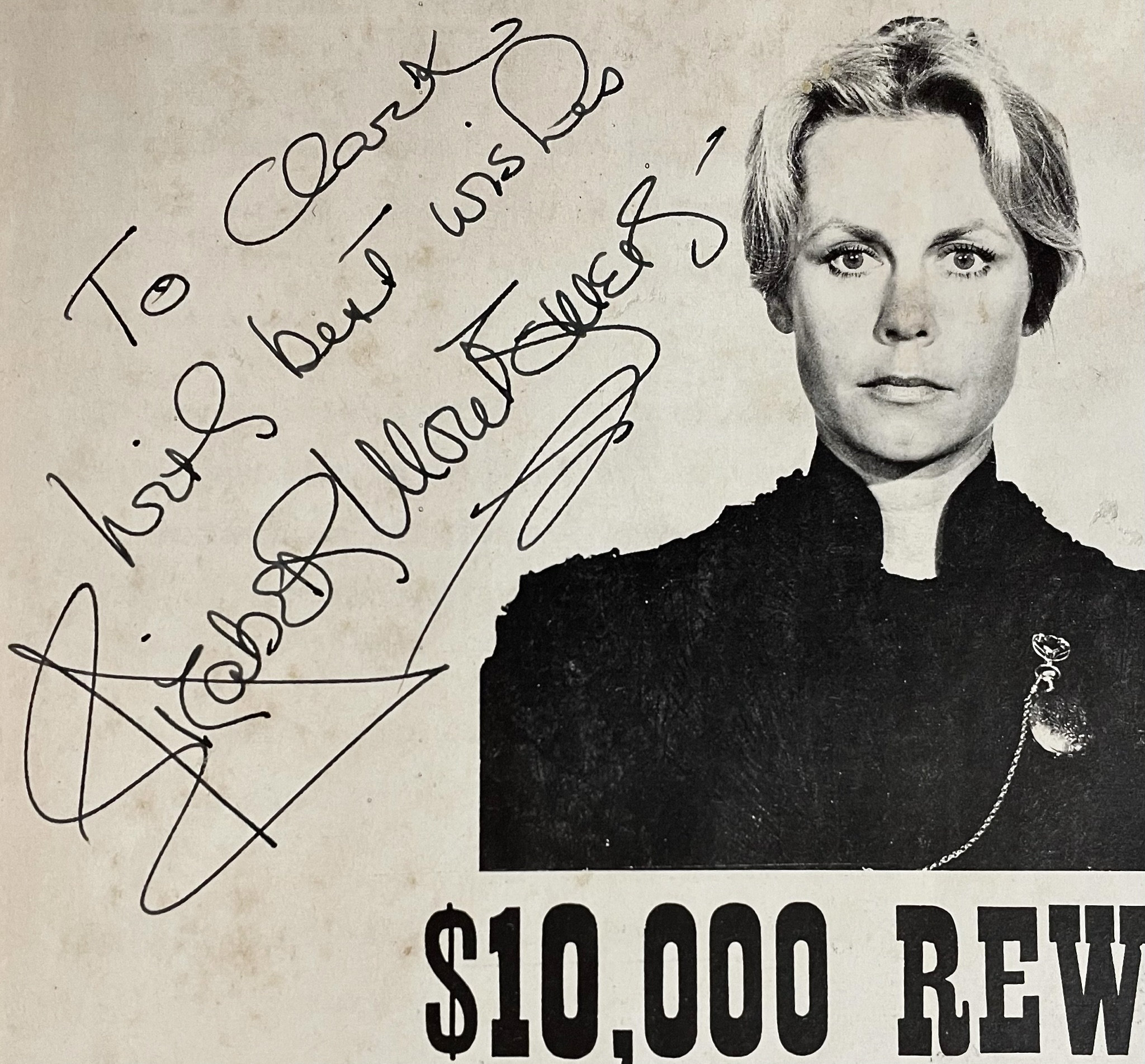 Elizabeth Montgomery Autographed Signed Vintage 8 X 10 Wanted Poster