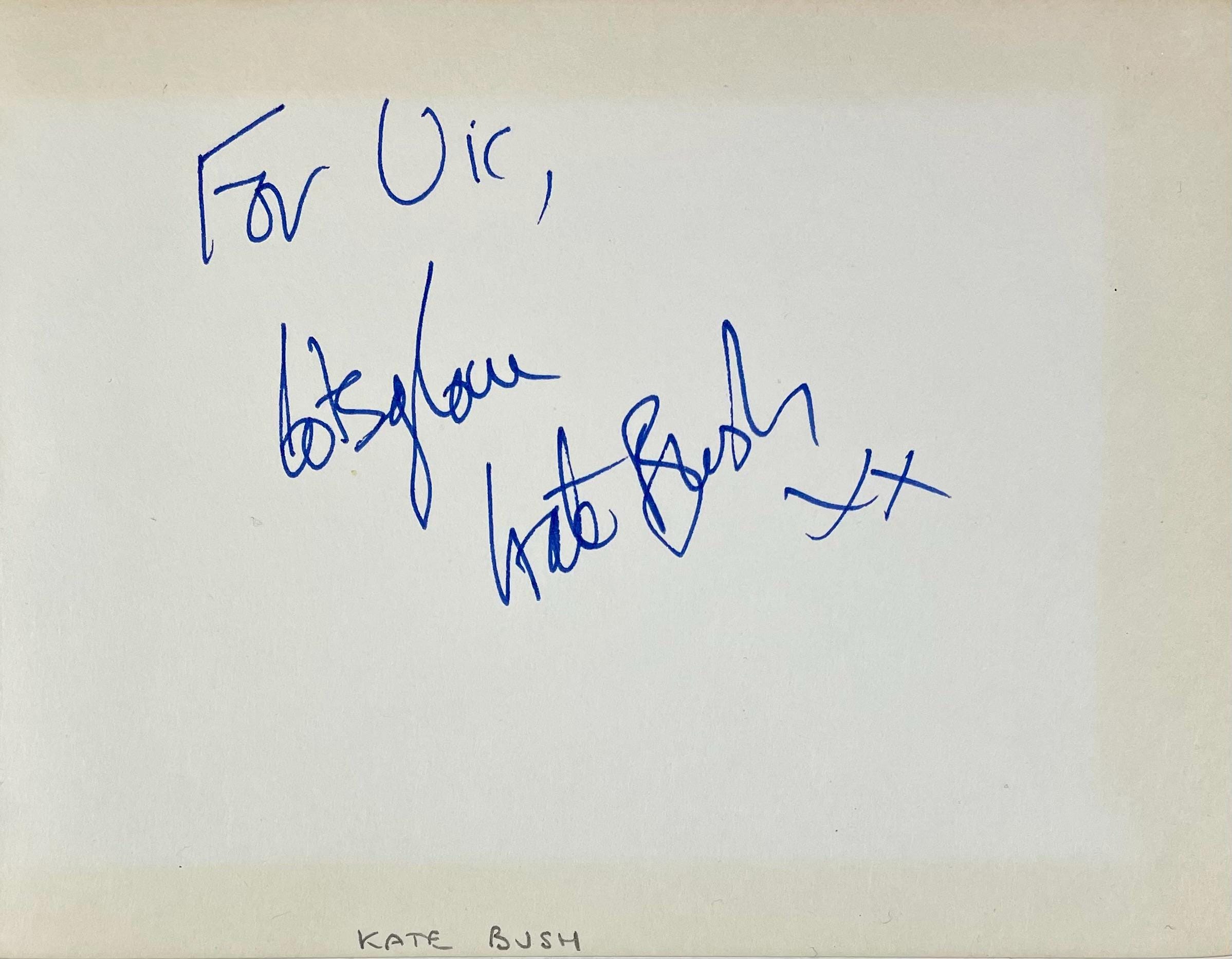 KATE BUSH Autograph Signed 4"x 5" Album Page Wuthering Heights 1970s ...