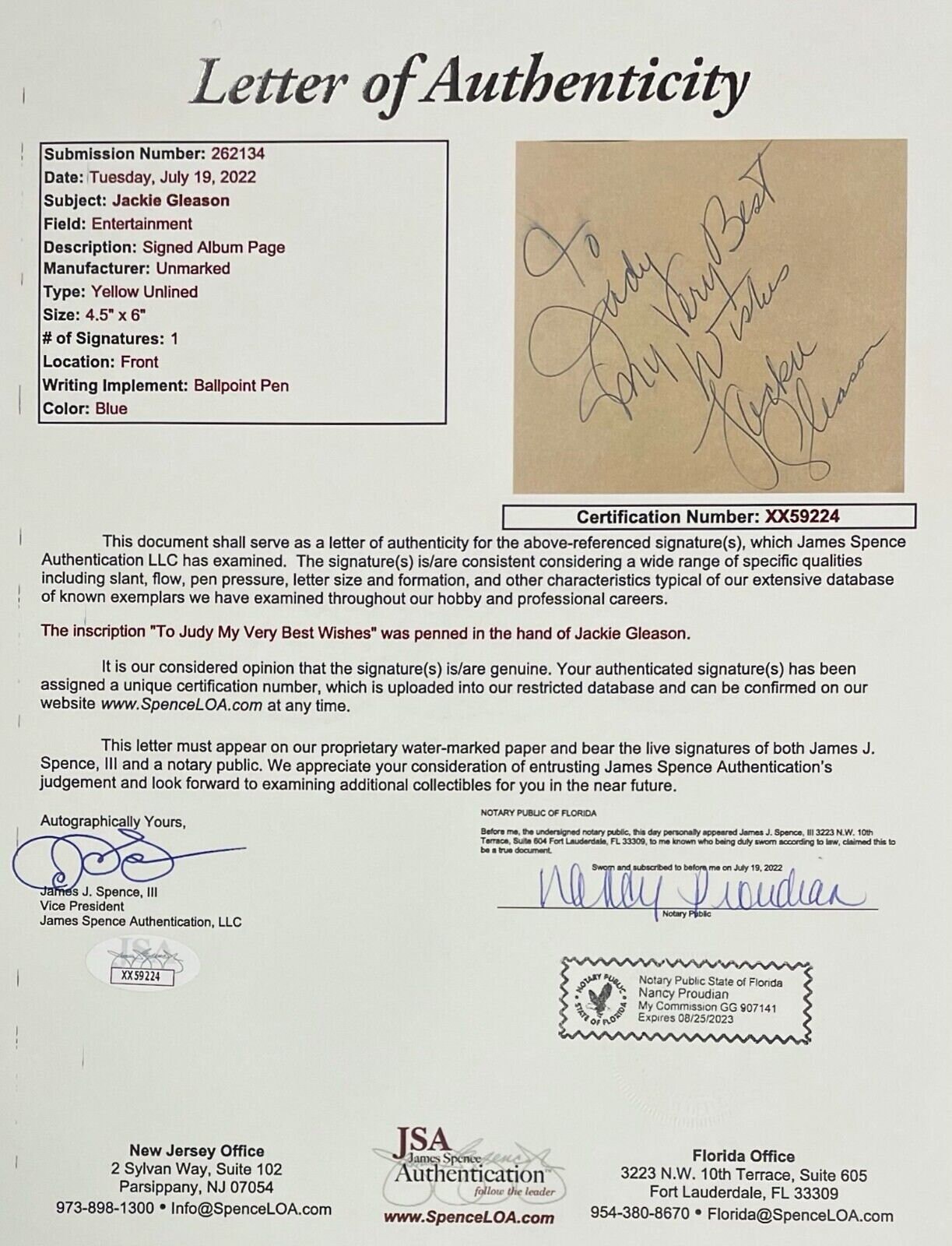 Jackie Gleason the Honeymooners Autographed Signed Cast Framed ...