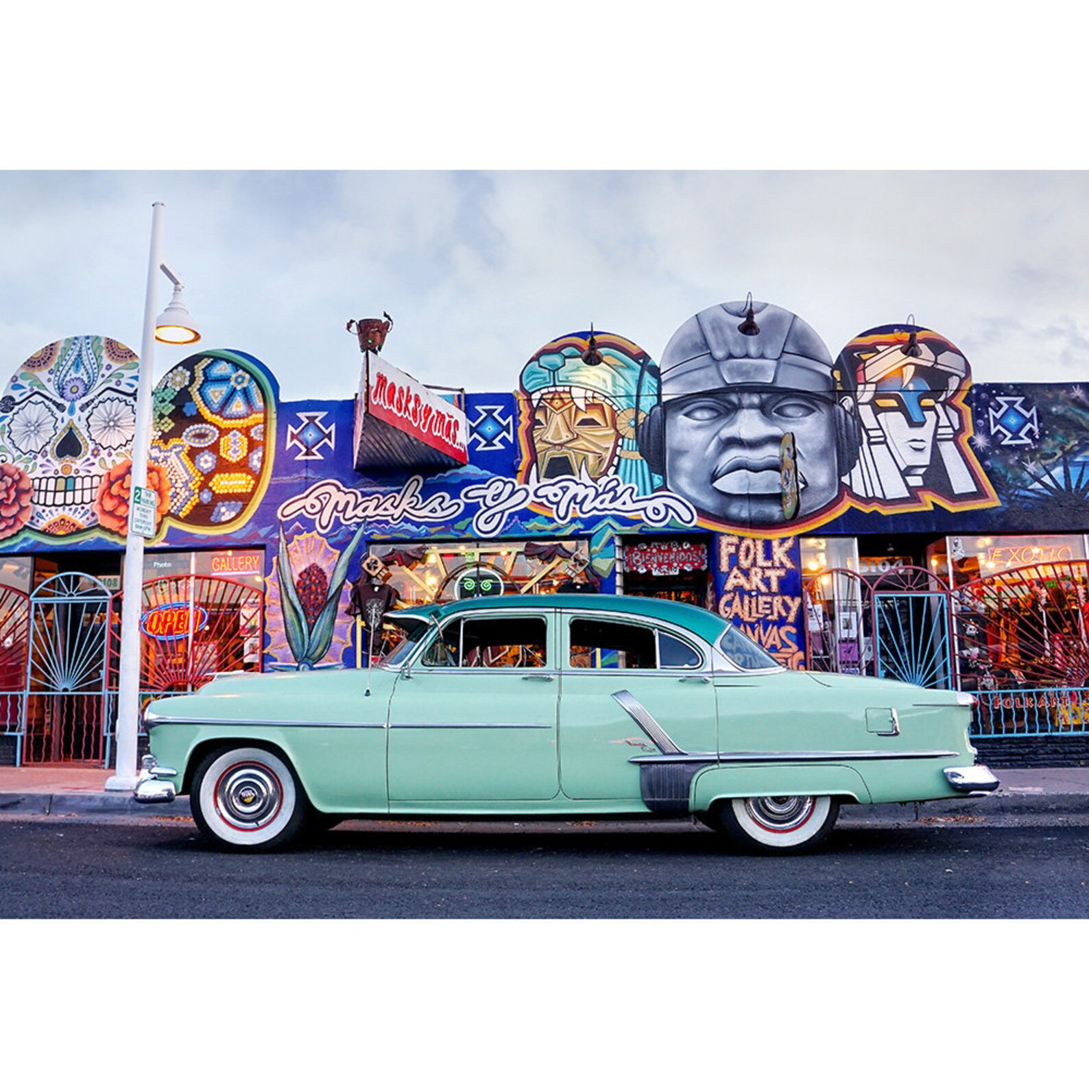 Graffiti on Route 66-Classic car-Route 66 Art-Graffiti-Large Wall Art ...