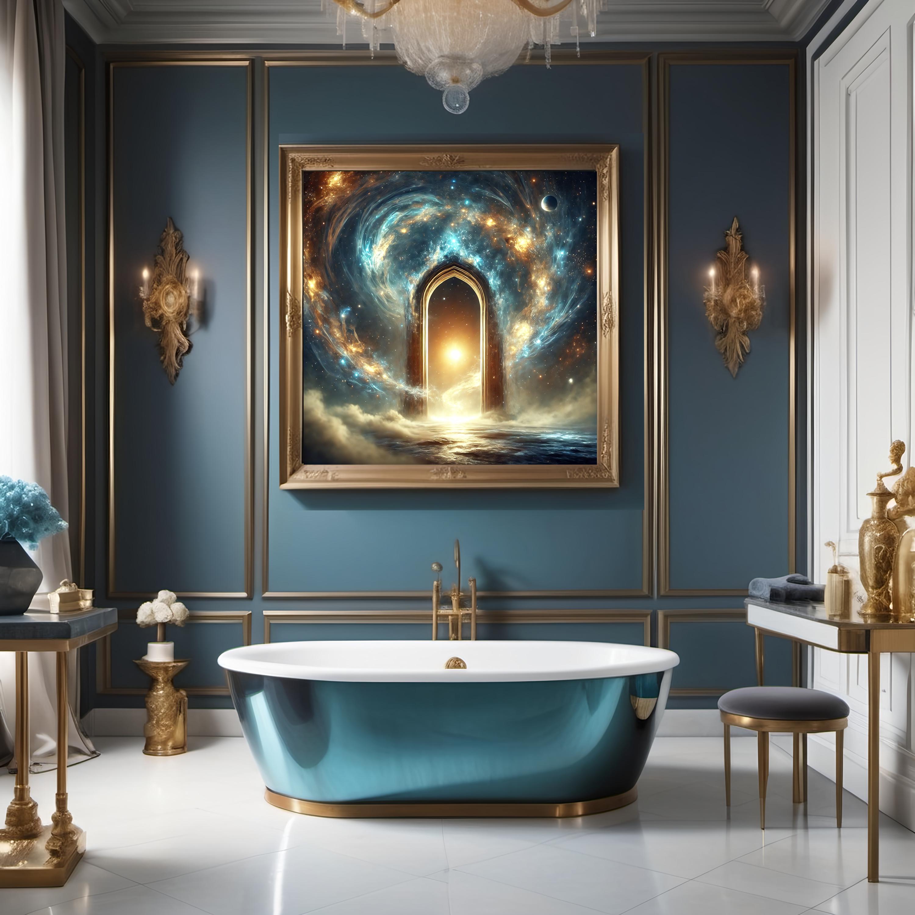 Celestial Gateway Print: Cosmic Portal, Surreal Sci-fi Wall Art ...