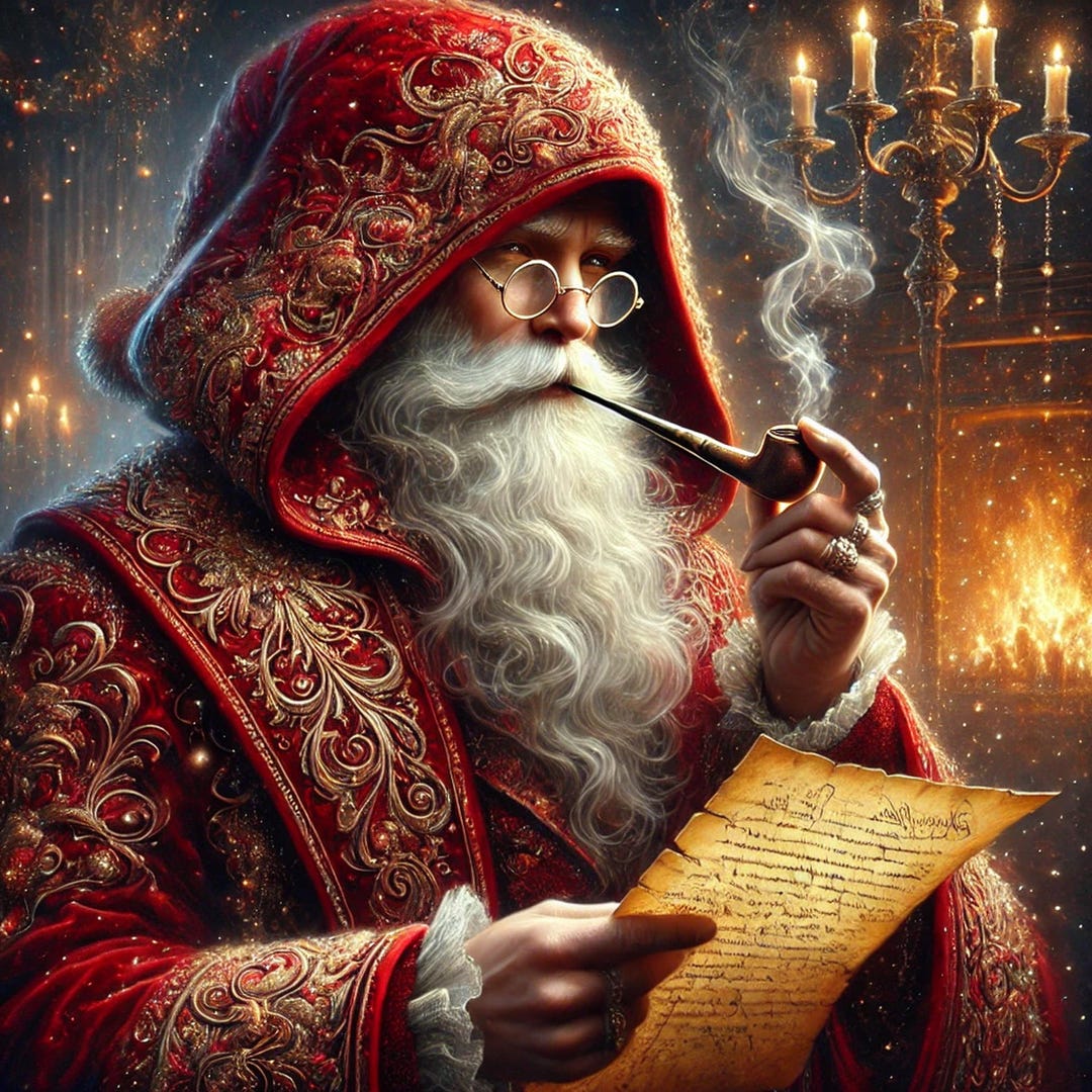 Victorian Santa Claus Art Print Classic Christmas Wall Art Traditional ...