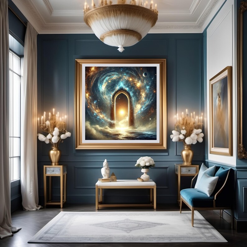 Celestial Gateway Print: Cosmic Portal, Surreal Sci-fi Wall Art ...