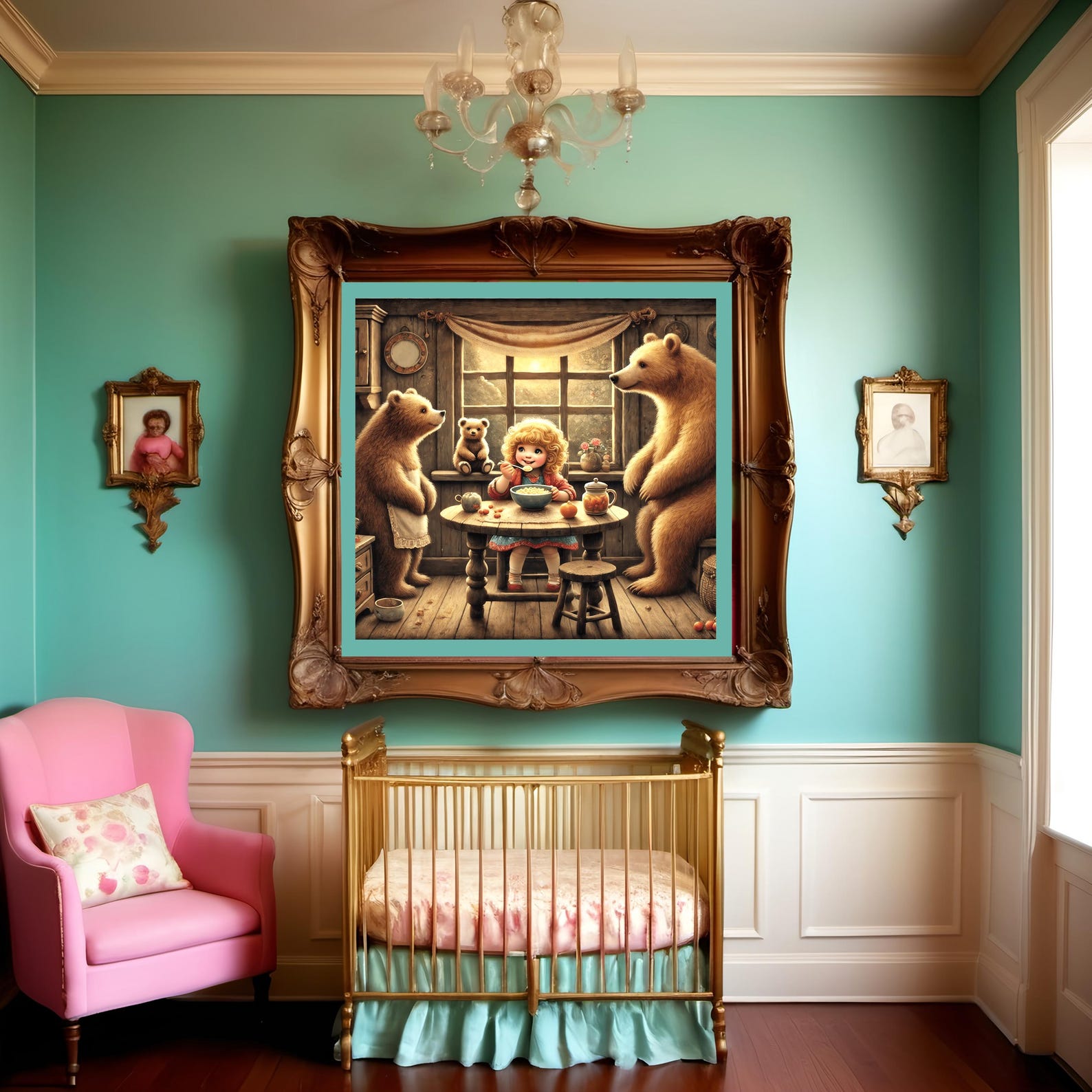 Goldilocks and the Three Bears Artwork Digital Download Wall Art for ...