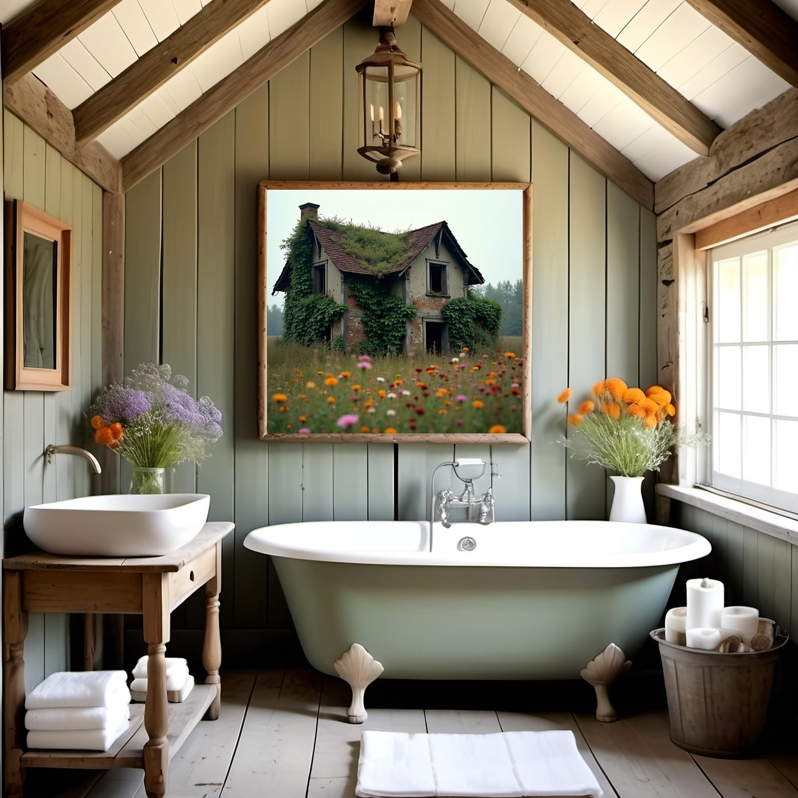 Old Farmstead Digital Download – Rustic Wall Art, Overgrown Field ...