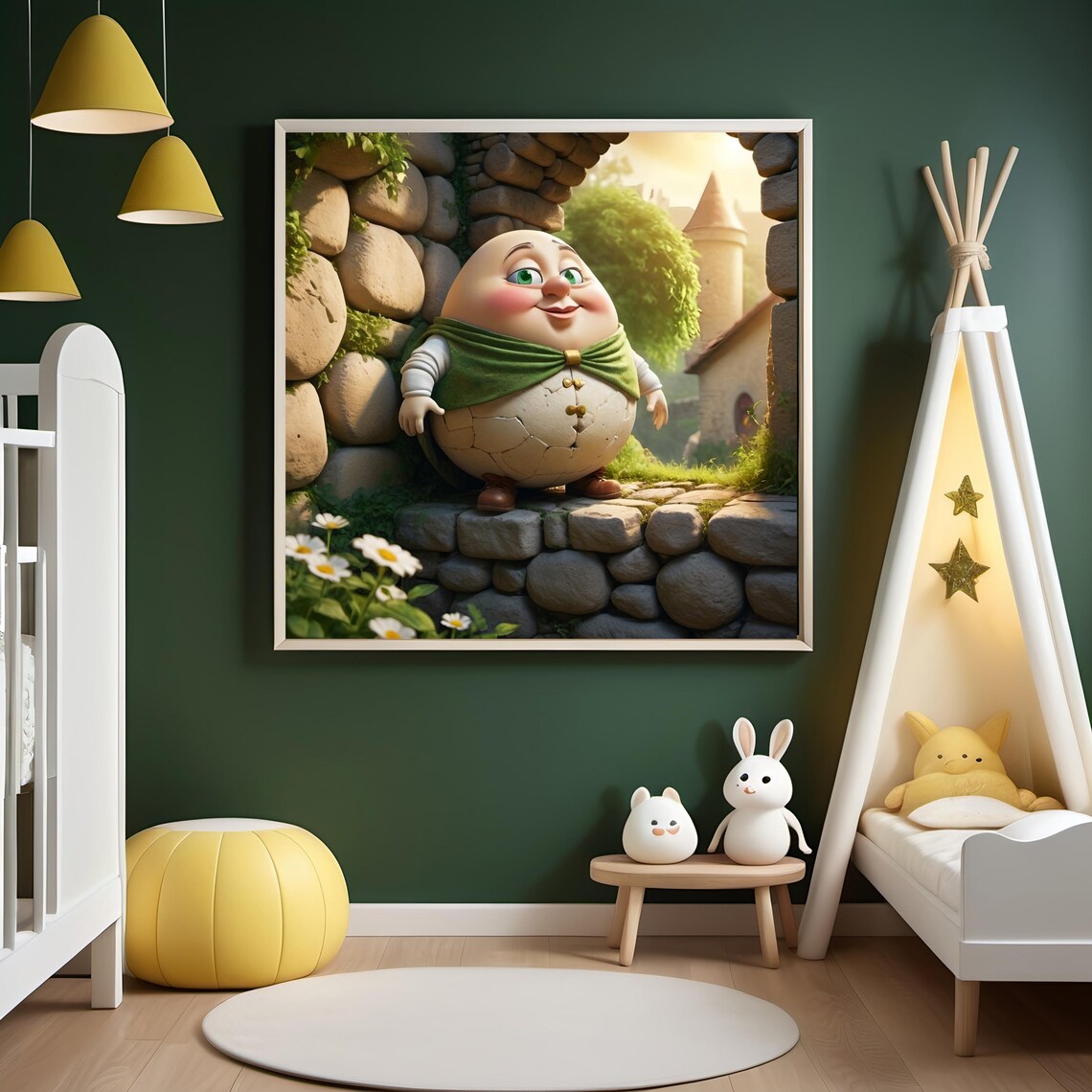 Humpty Dumpty Nursery Rhyme Art: Whimsical Storybook Print (digital ...