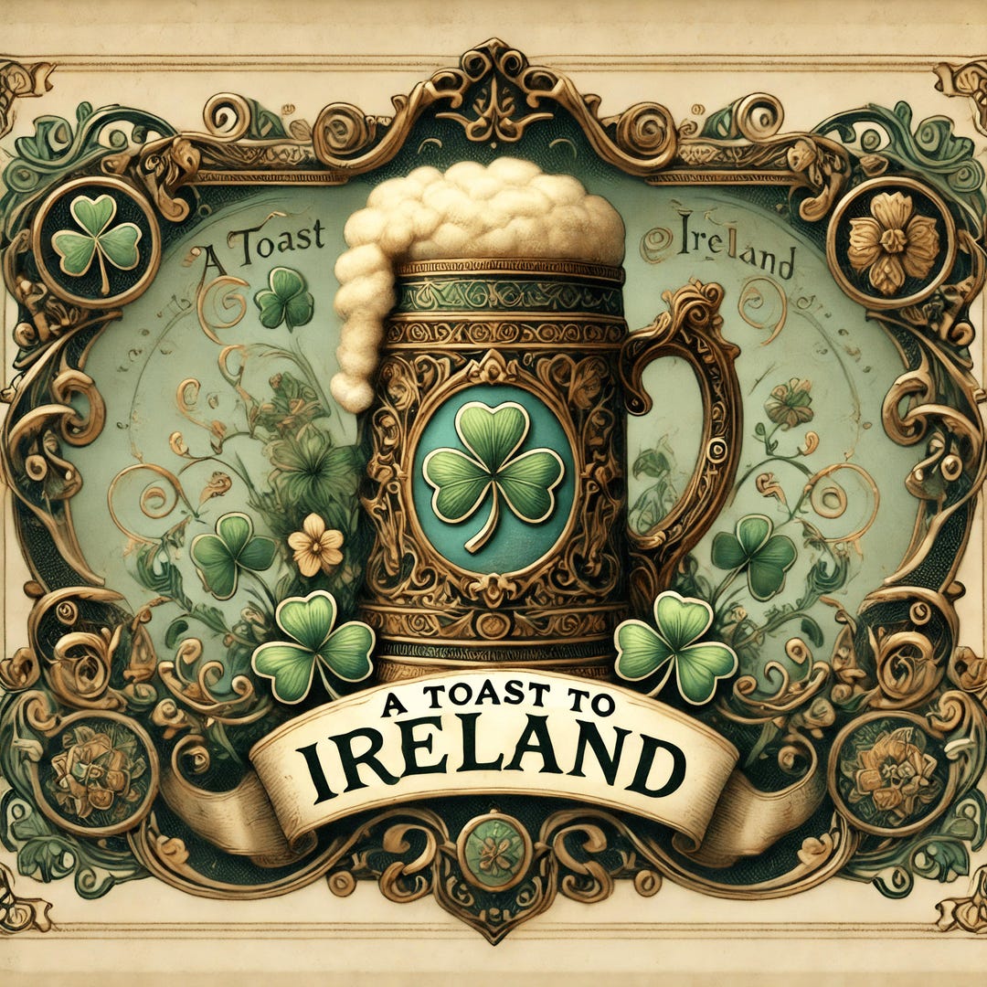 Vintage Ireland Beer Stein Sign: St Patricks Day Irish Pub Decor ...