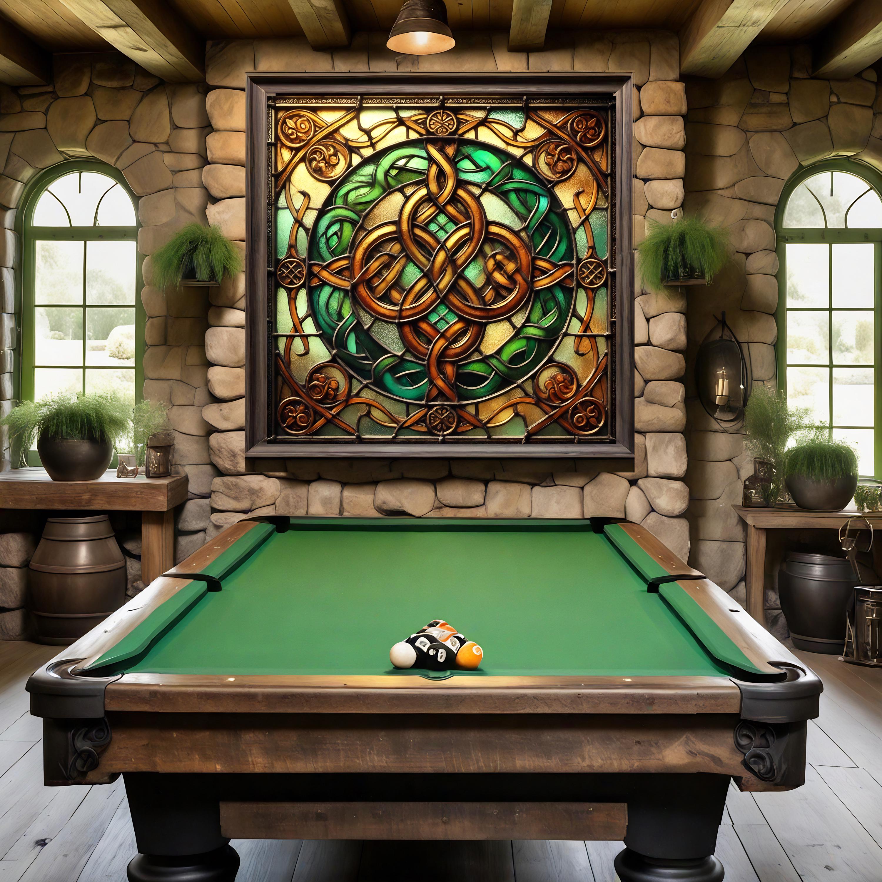 Stained Glass Celtic Knot Wall Art Vintage Celtic Window Design Digital ...