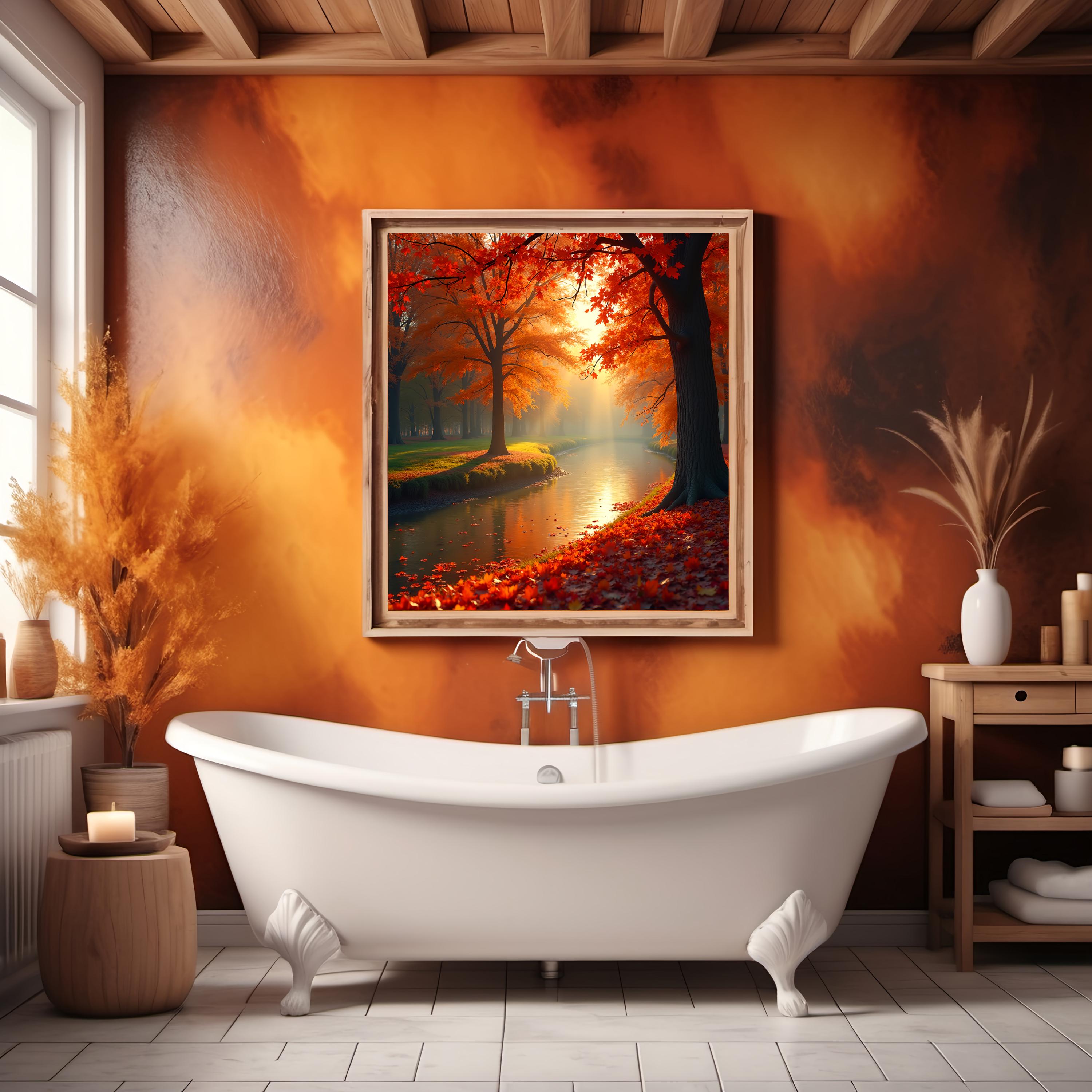 Autumn River Landscape Art Print: Serene Fall Scene (digital Download ...