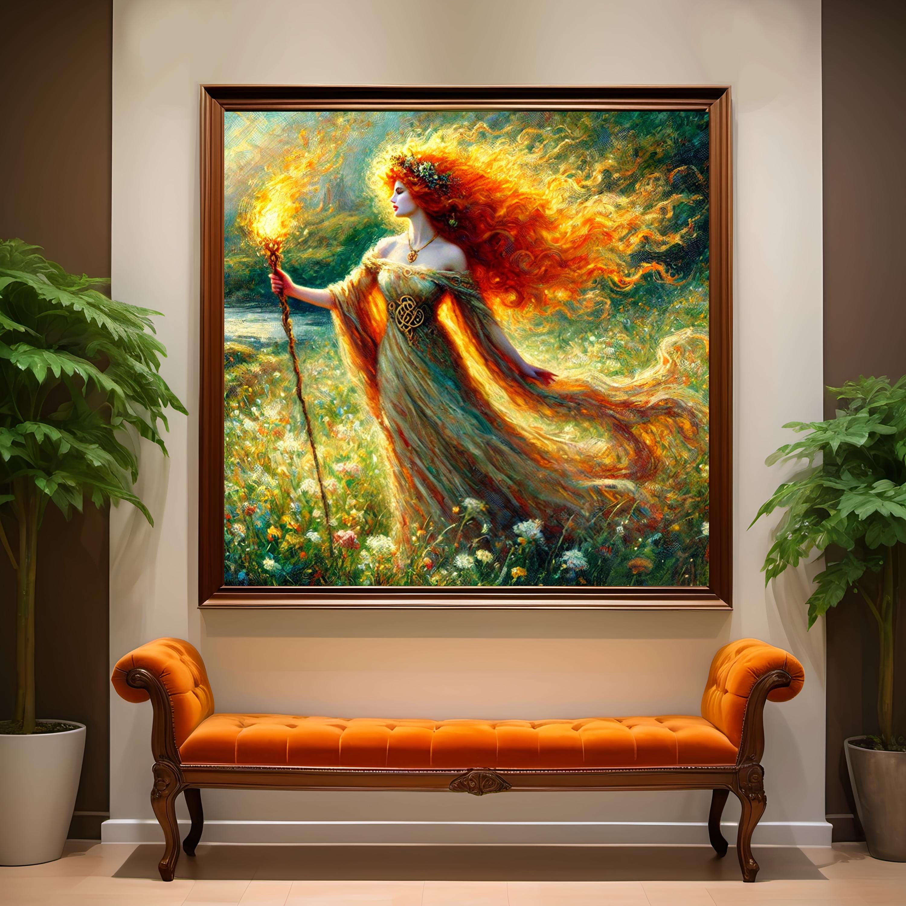 Brigid Art Print: Celtic Fire Goddess, Irish Mythology (digital ...