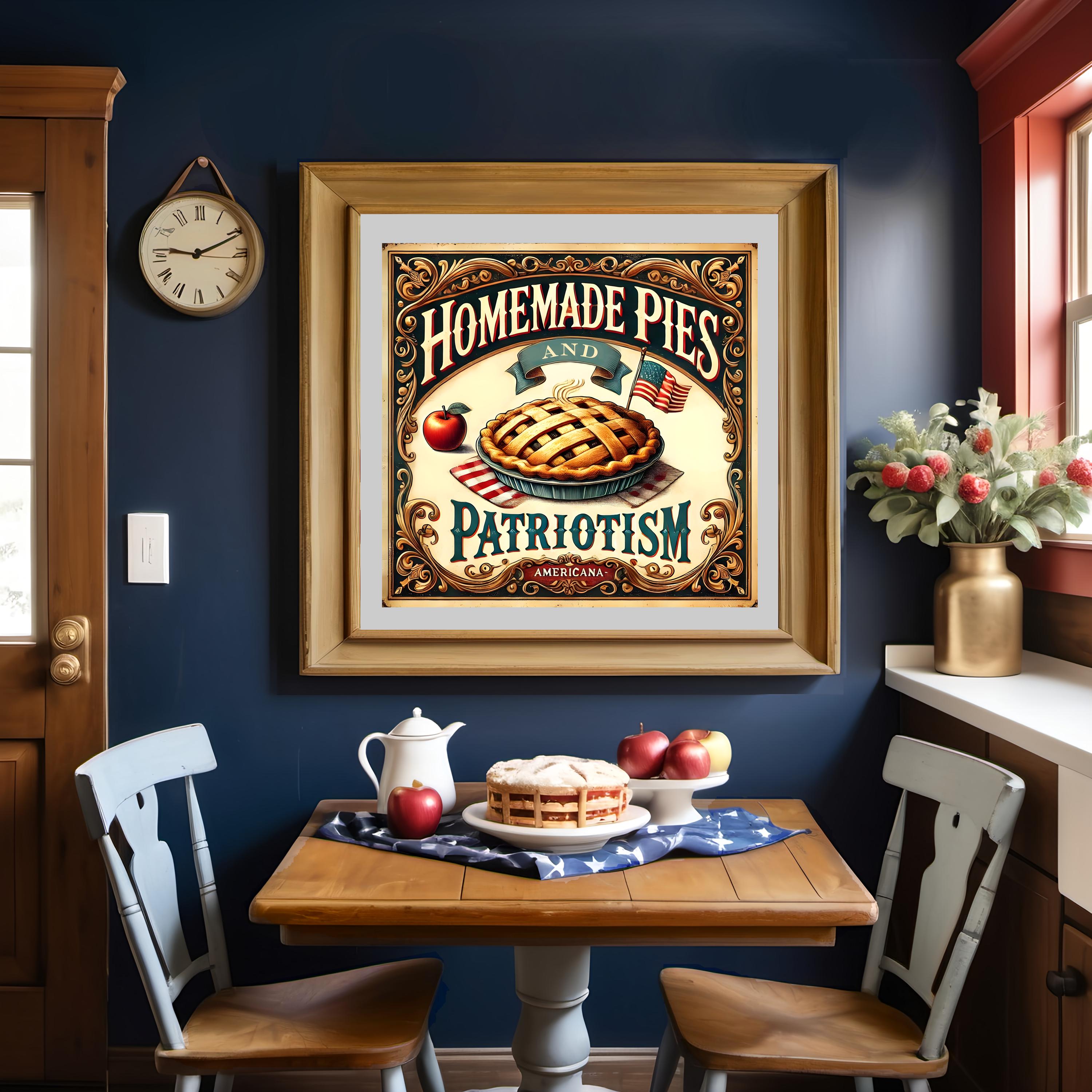 Vintage Apple Pie Sign: Americana Kitchen Decor (digital Download ...