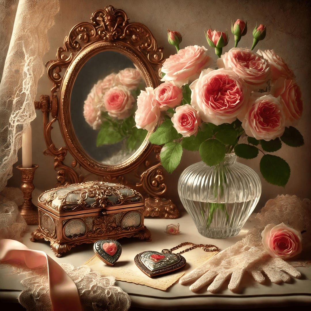 Vintage Vanity Still Life Digital Print Romantic Wall Art Valentine ...