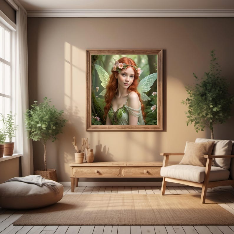 Red-haired Fairy Art Print: Enchanted Forest Digital Download - Etsy