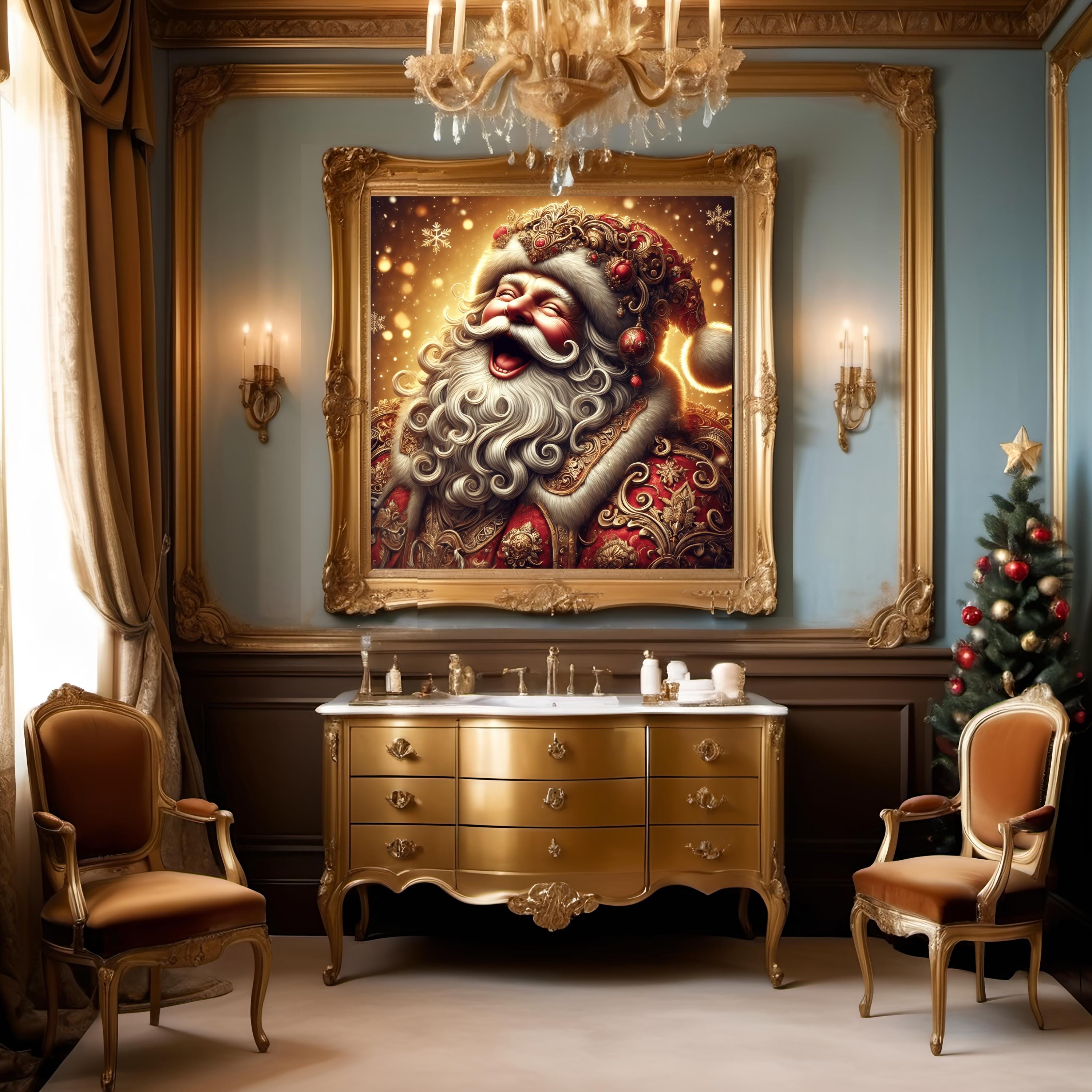 Victorian Santa Claus Portrait: Luxurious Christmas Wall Art (digital ...