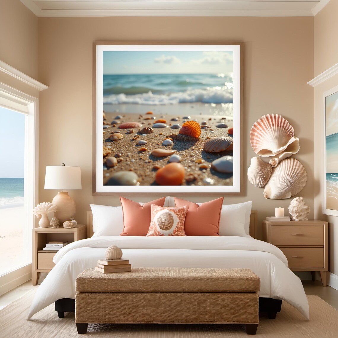 Sandy Beach Digital Print: Ultra Realistic Coastal Seascape (digital ...