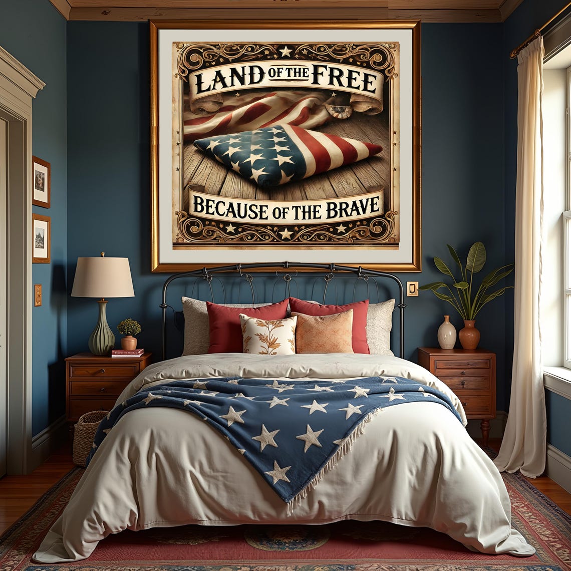 Vintage Memorial Day Sign: Patriotic American Flag Art (digital ...