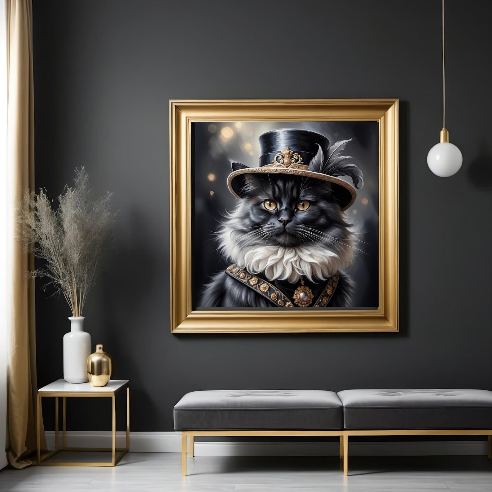 Victorian Cat Wall Art Whimsical Vintage Cat Wall Decor Elegant ...