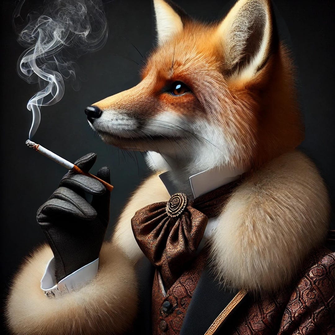 Victorian Red Fox Portrait Art Print: Anthropomorphic Animal Decor ...