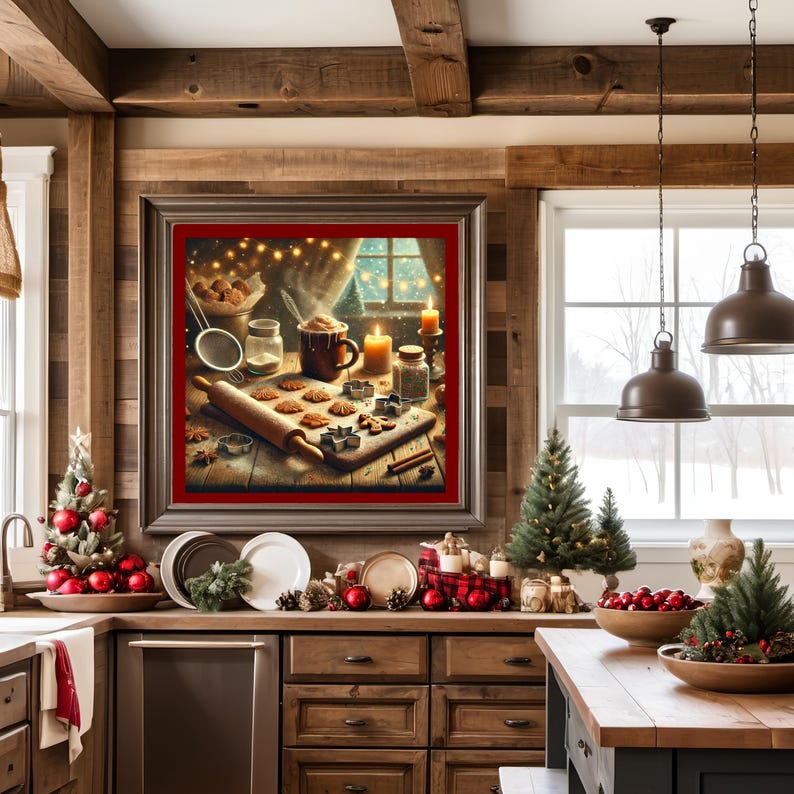 Vintage Christmas Baking Still Life Art: Festive Holiday Decor (digital ...
