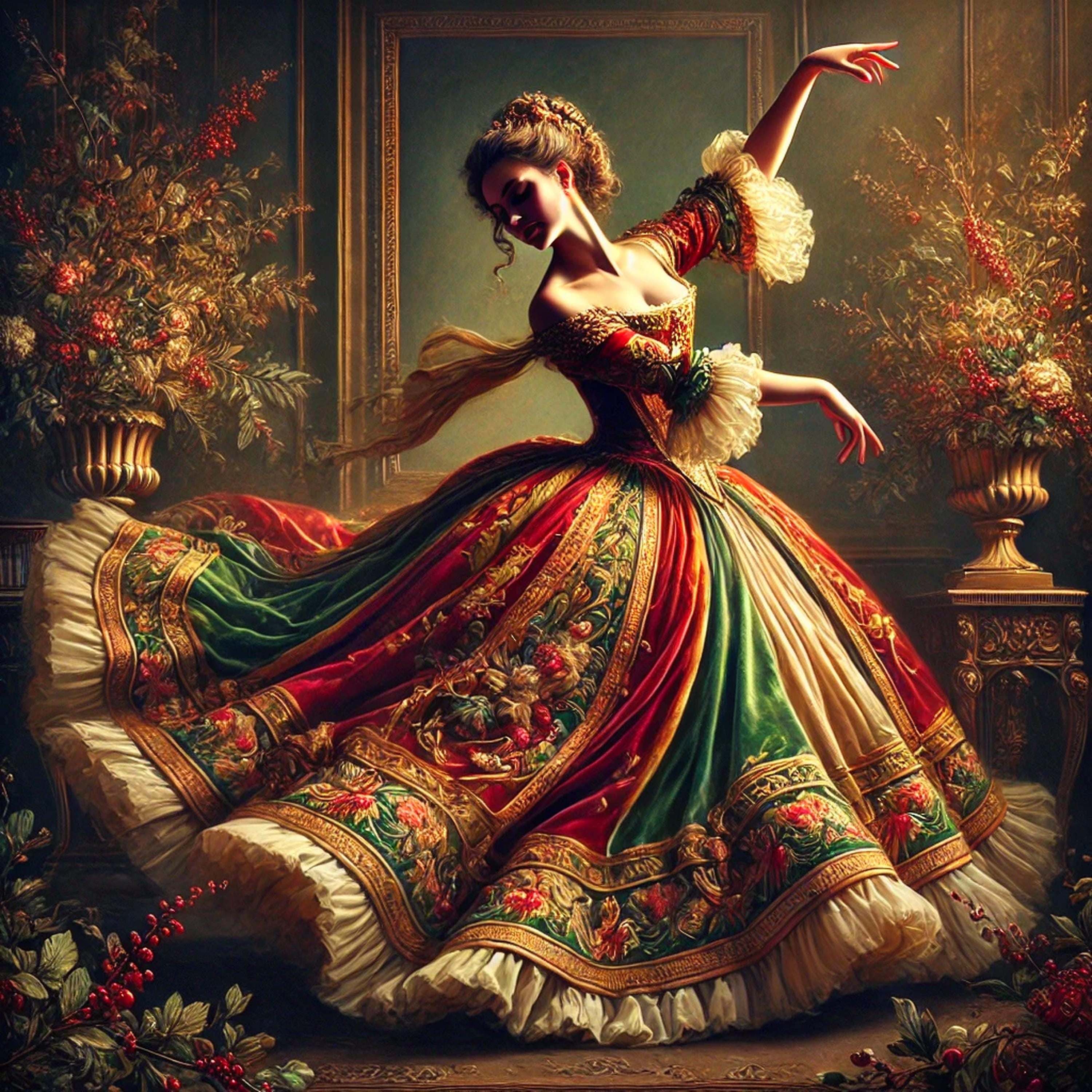 Nine Ladies Dancing Wall Art | Victorian Holiday Decor, Elegant Digital ...