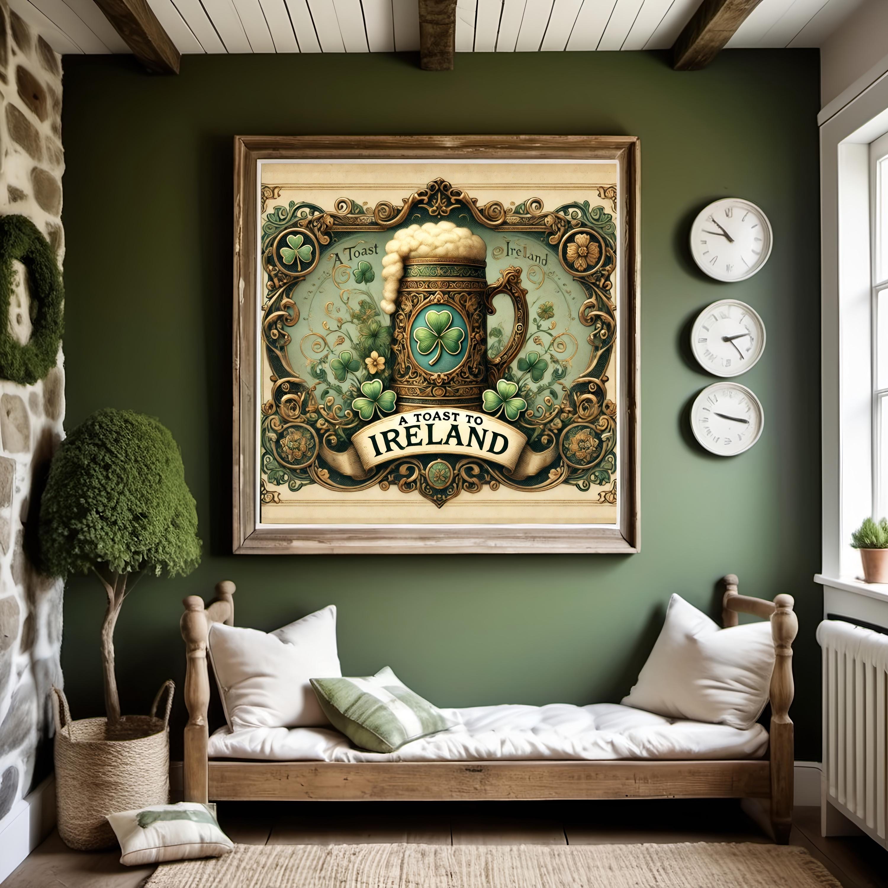 Vintage Ireland Beer Stein Sign: St Patricks Day Irish Pub Decor ...