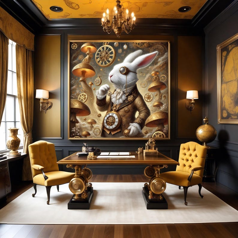 Steampunk Victorian Timekeeper Whimsical Clockwork Rabbit Art Brass ...