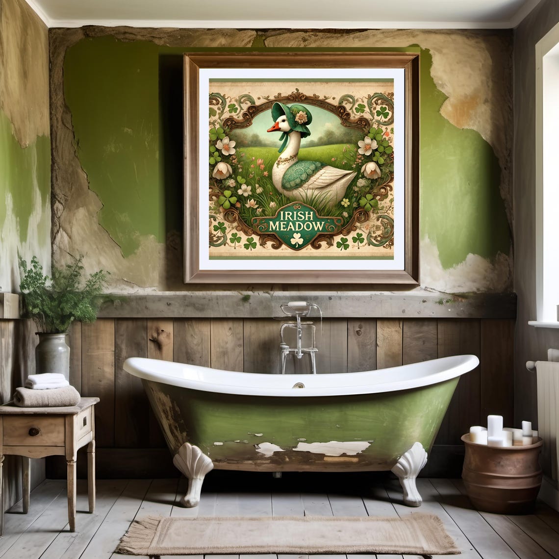 Vintage Goose Irish Meadow Sign: Cottagecore St Patricks Day Art ...