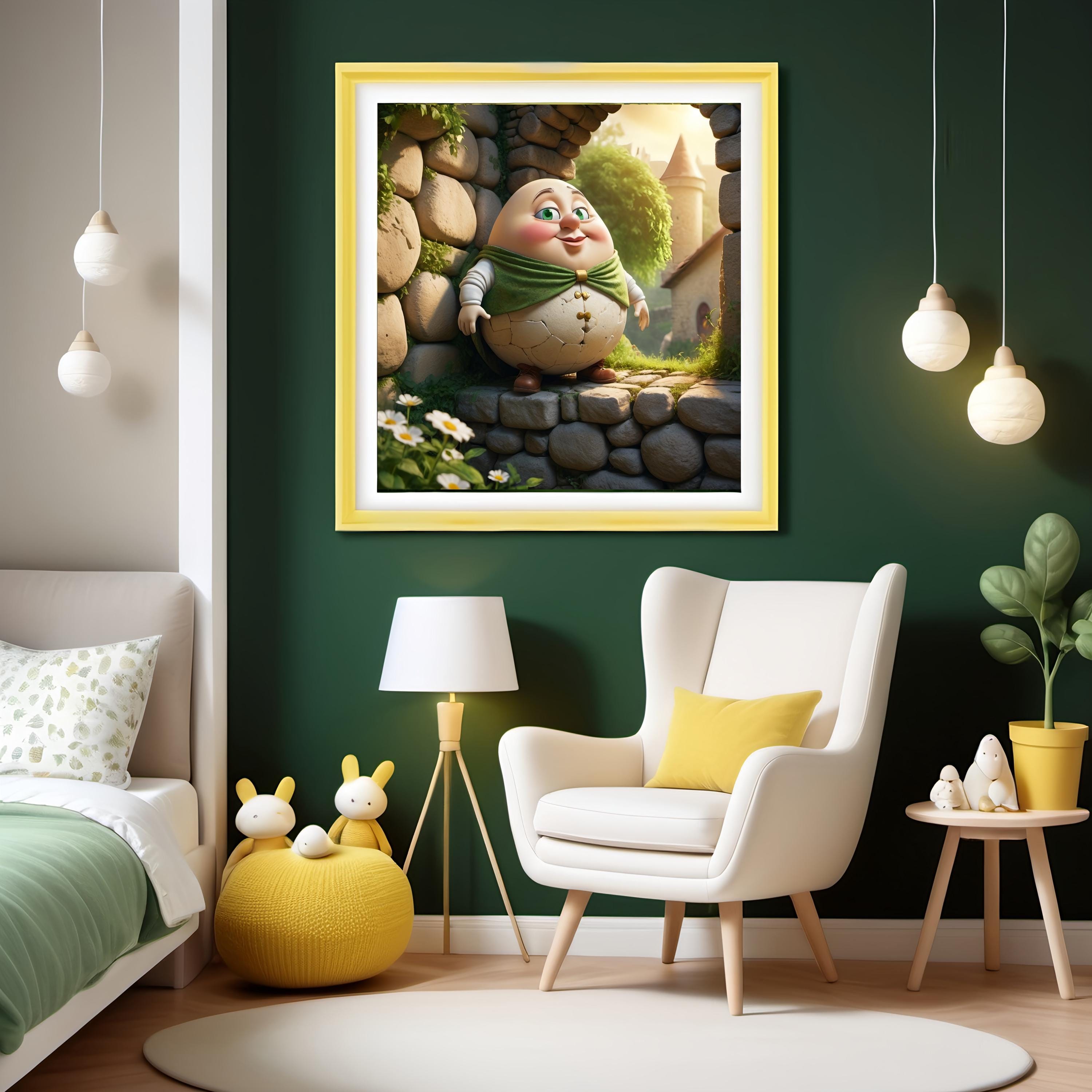 Humpty Dumpty Nursery Rhyme Art: Whimsical Storybook Print (digital ...