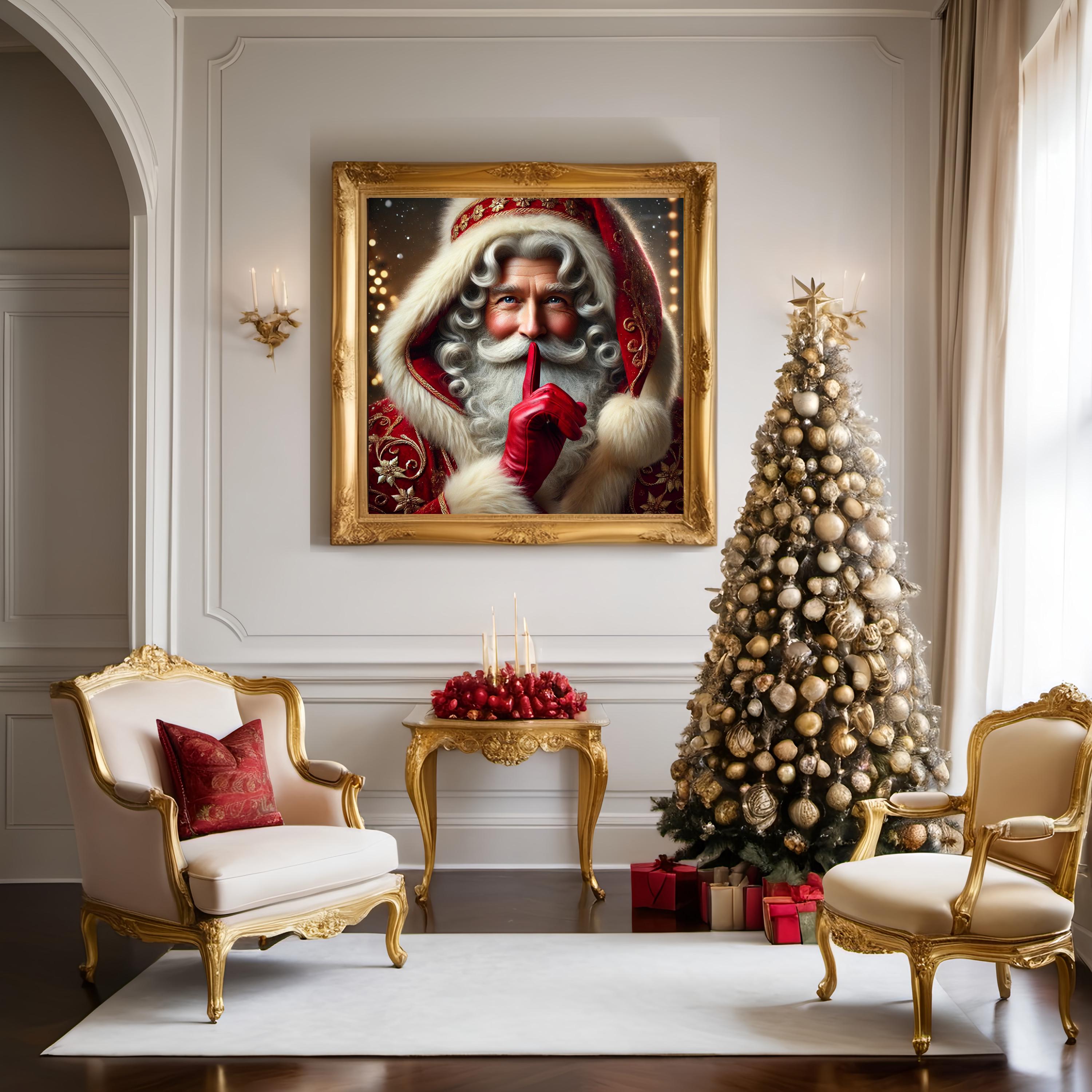 Santa Shhh Wall Art Quiet Santa Print Christmas Digital Download ...
