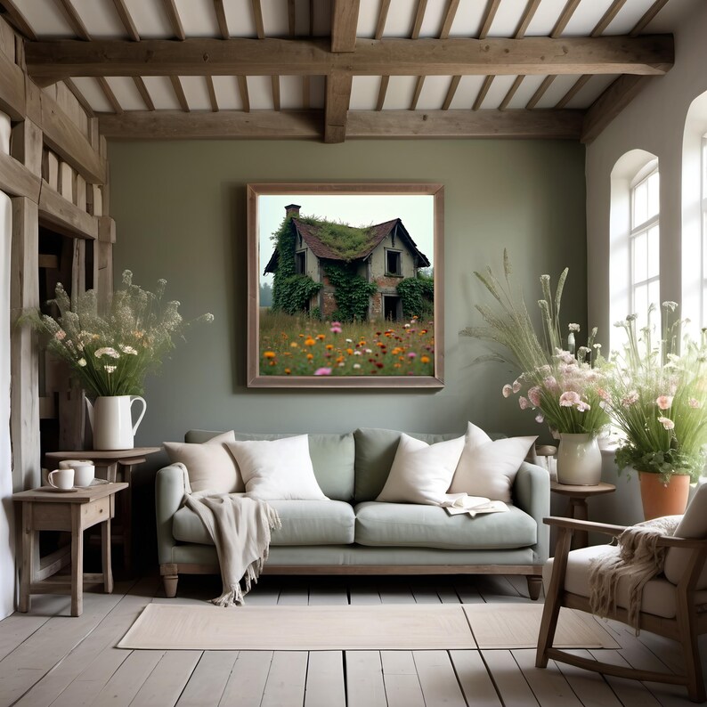 Old Farmstead Digital Download – Rustic Wall Art, Overgrown Field ...