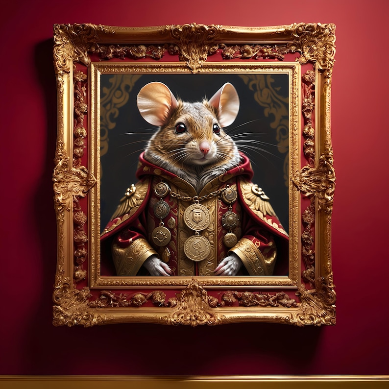 Regal Mouse Portrait: Victorian Fantasy Animal Art (digital Download ...