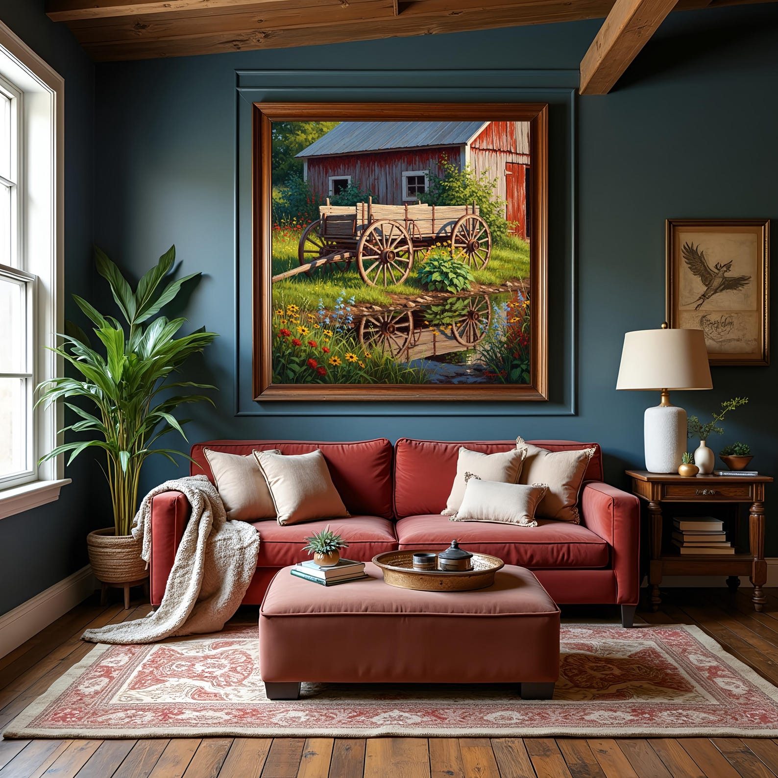 Rustic Farm Wagon Art: Vintage Barn Landscape (digital Download) - Etsy