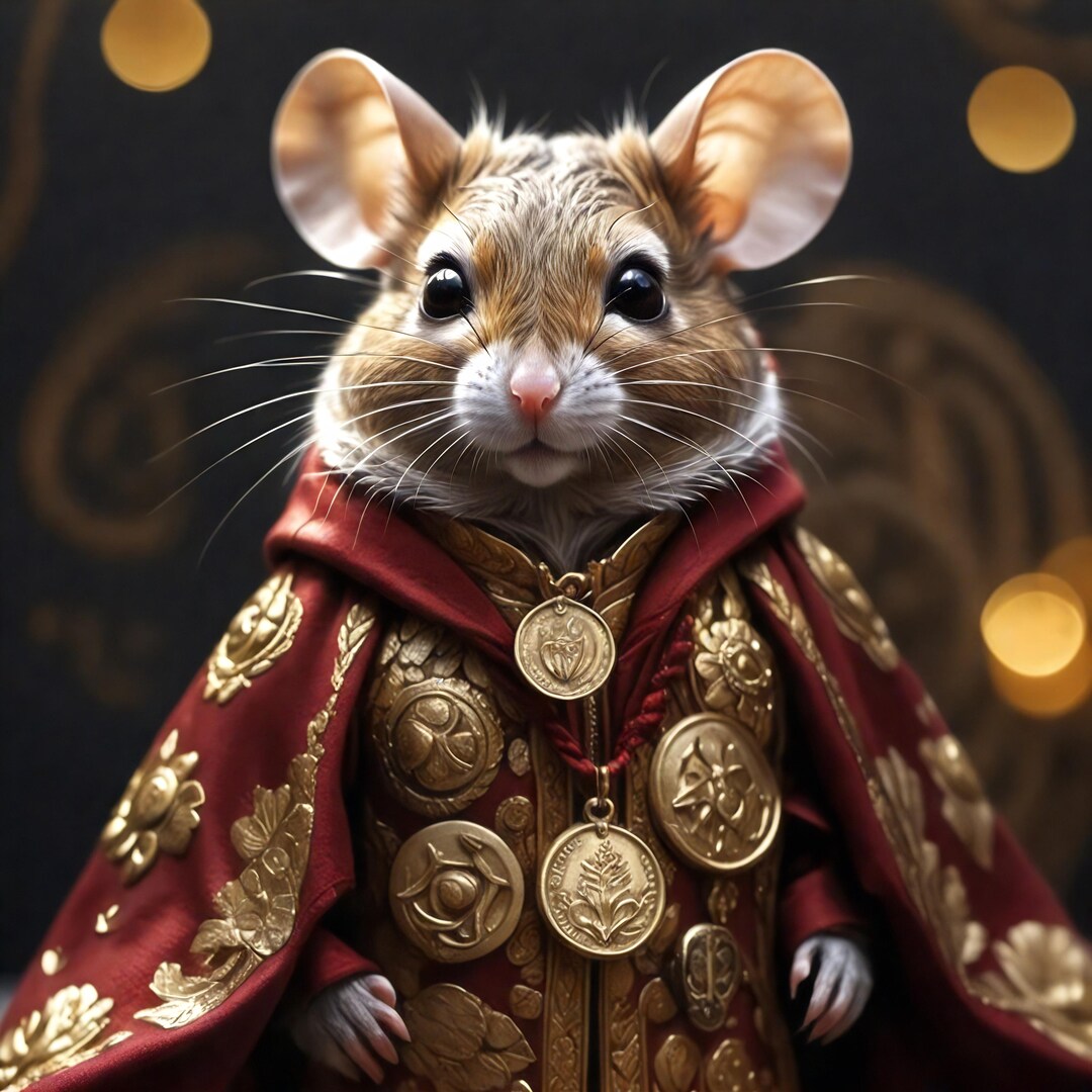 Regal Mouse Portrait: Victorian Fantasy Animal Art (digital Download ...