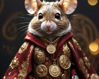 Regal Mouse Portrait: Victorian Fantasy Animal Art (digital Download ...