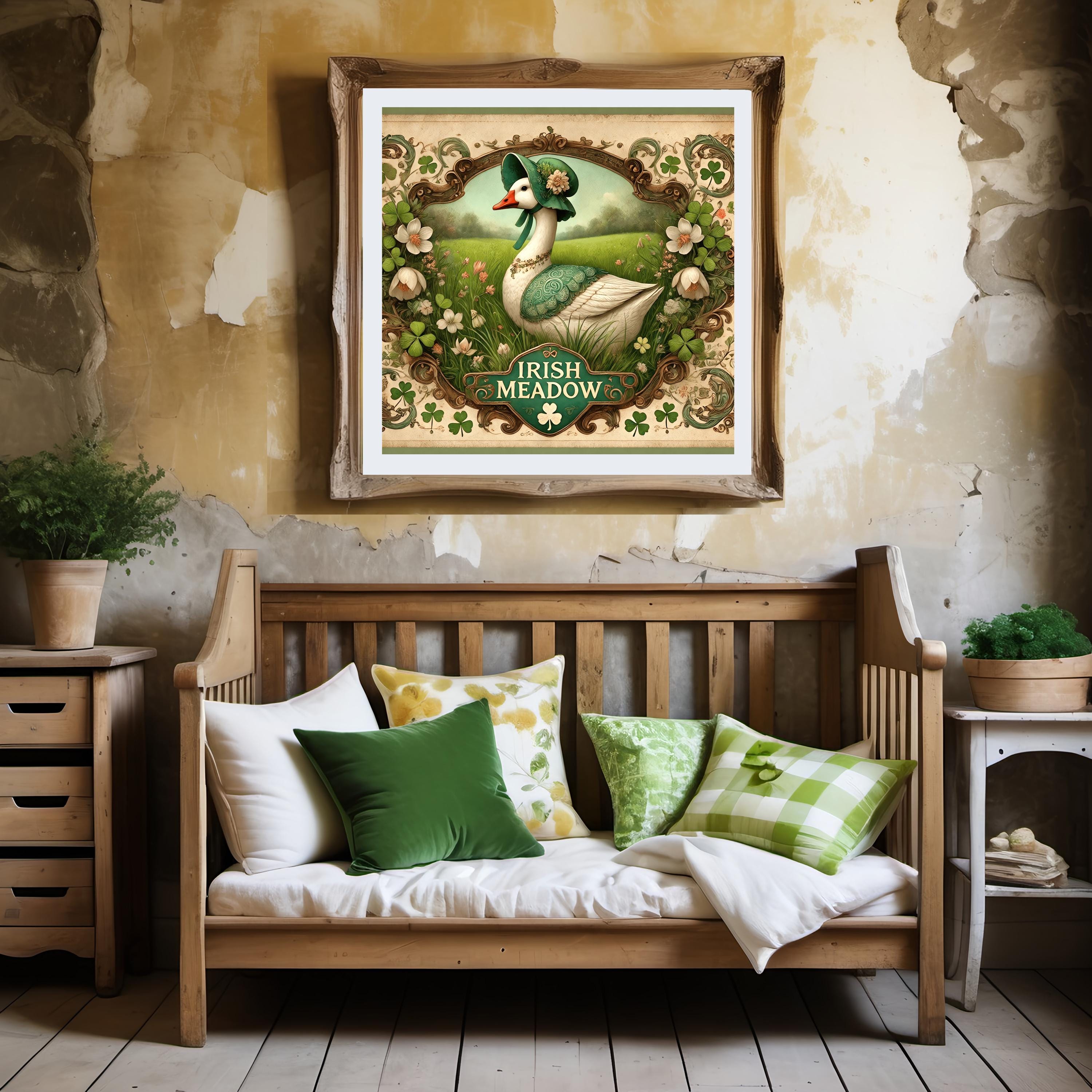 Vintage Goose Irish Meadow Sign: Cottagecore St Patricks Day Art ...