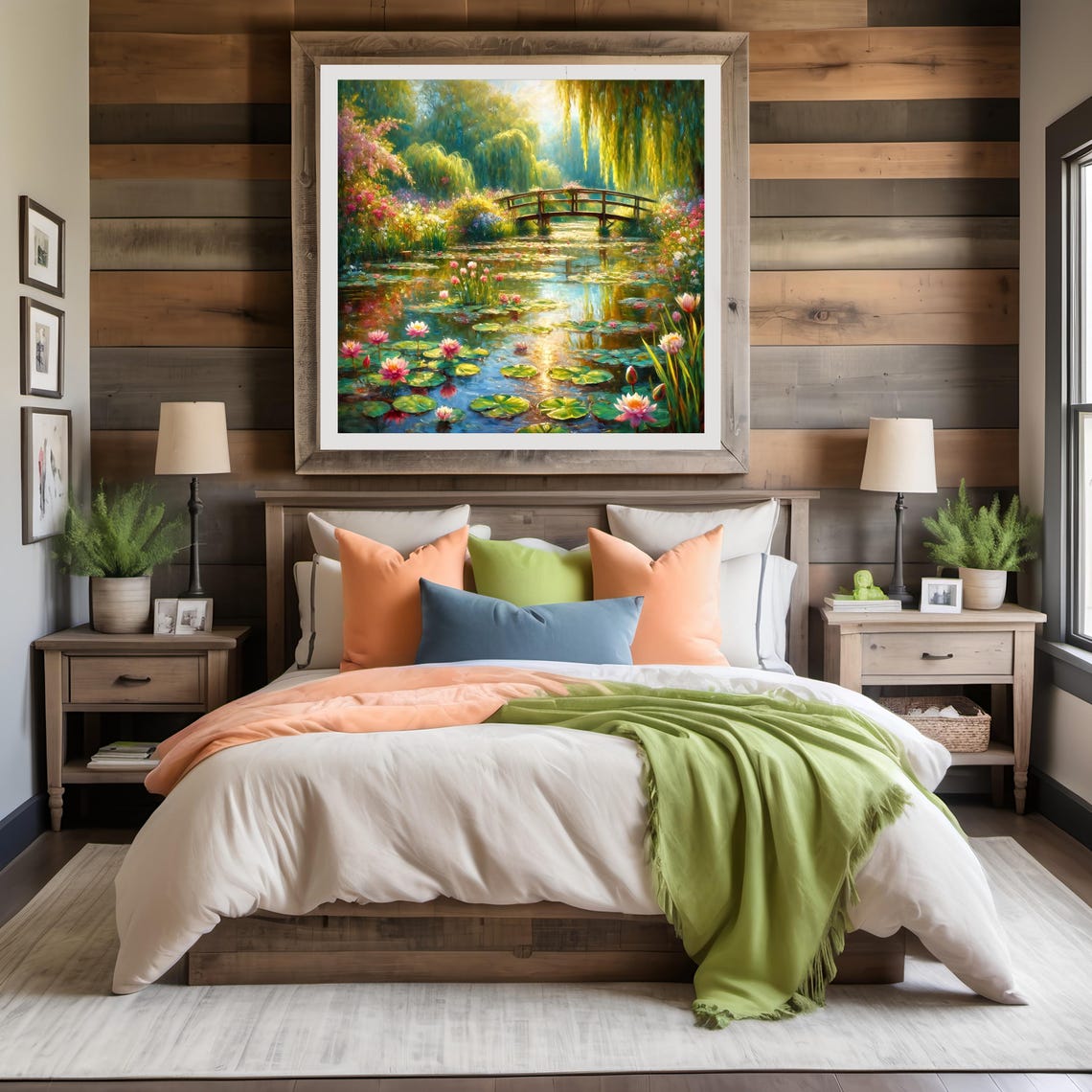 Water Lily Pond Print: Monet Style Garden Landscape (digital Download ...