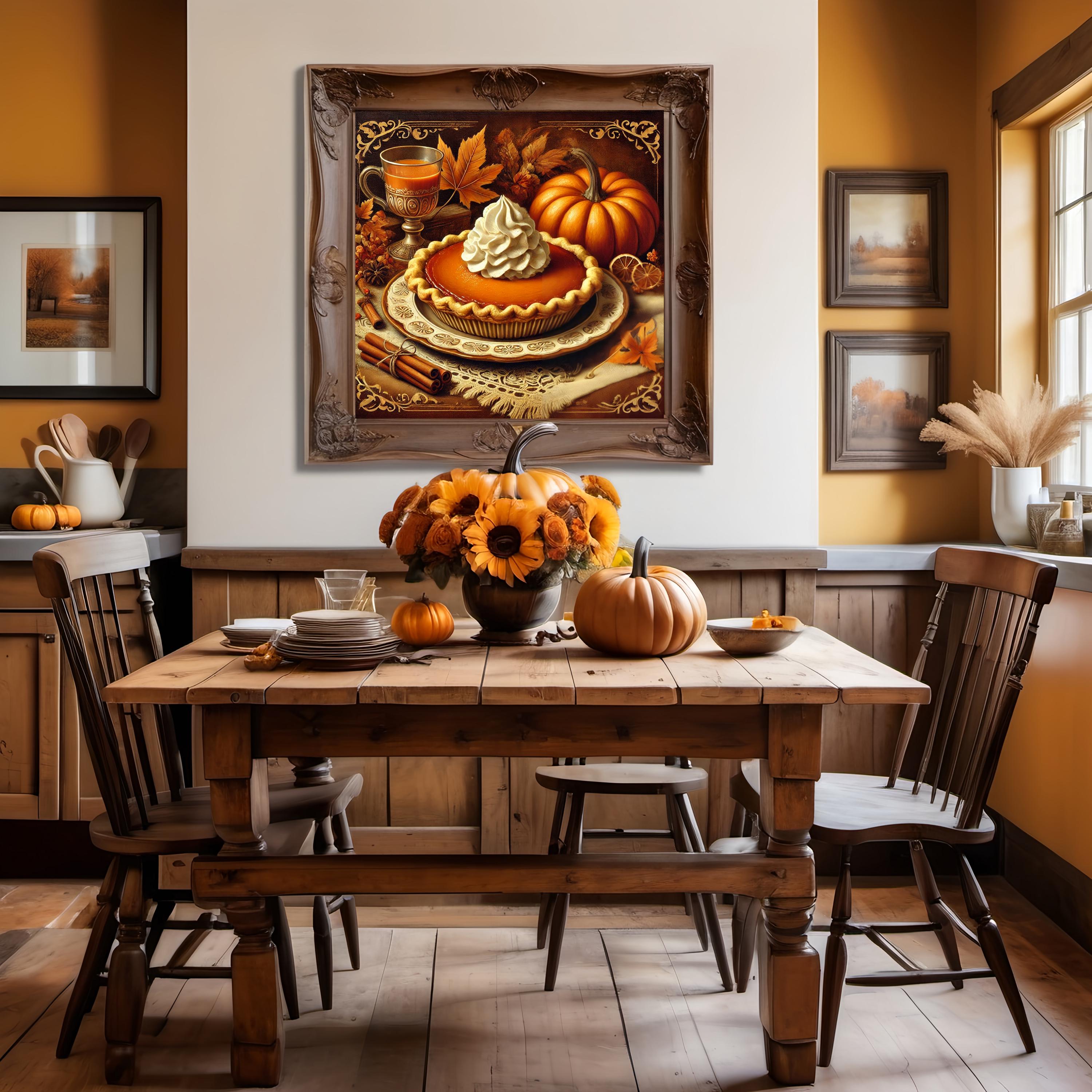 Victorian Pumpkin Pie Digital Print Thanksgiving Still Life Wall Art ...
