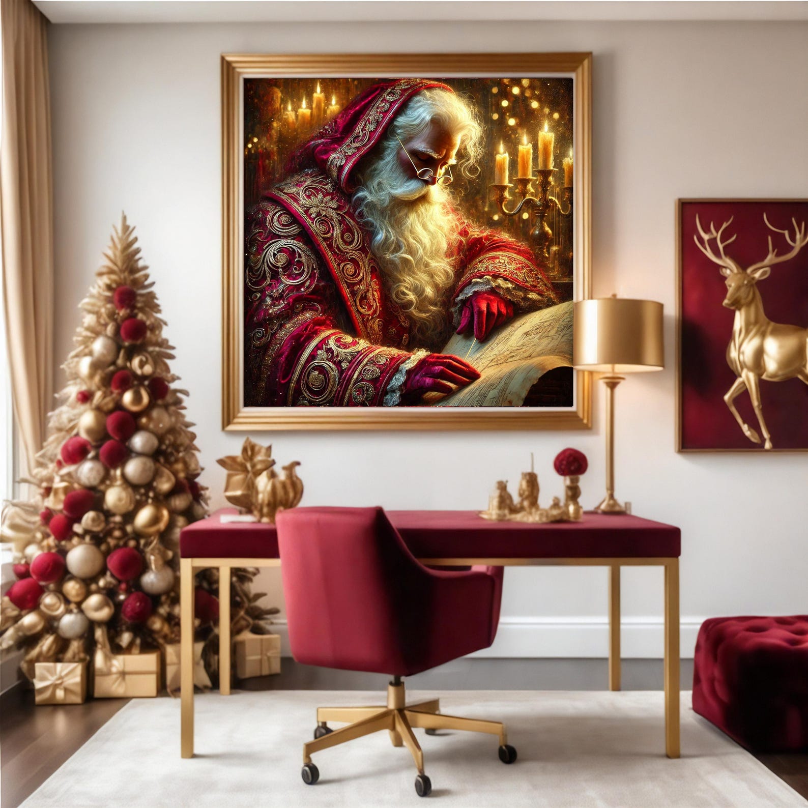 Victorian Santa Claus Digital Print Christmas Wall Art Gift Idea Saint ...