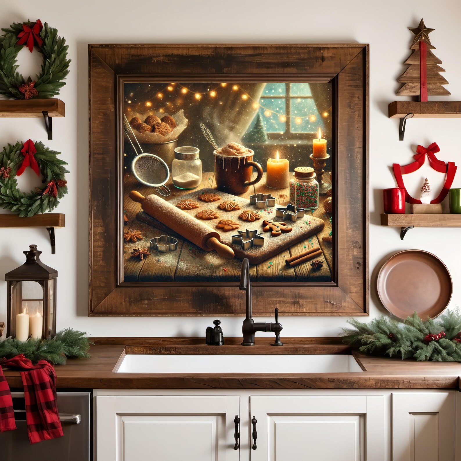 Vintage Christmas Baking Still Life Art: Festive Holiday Decor (digital ...