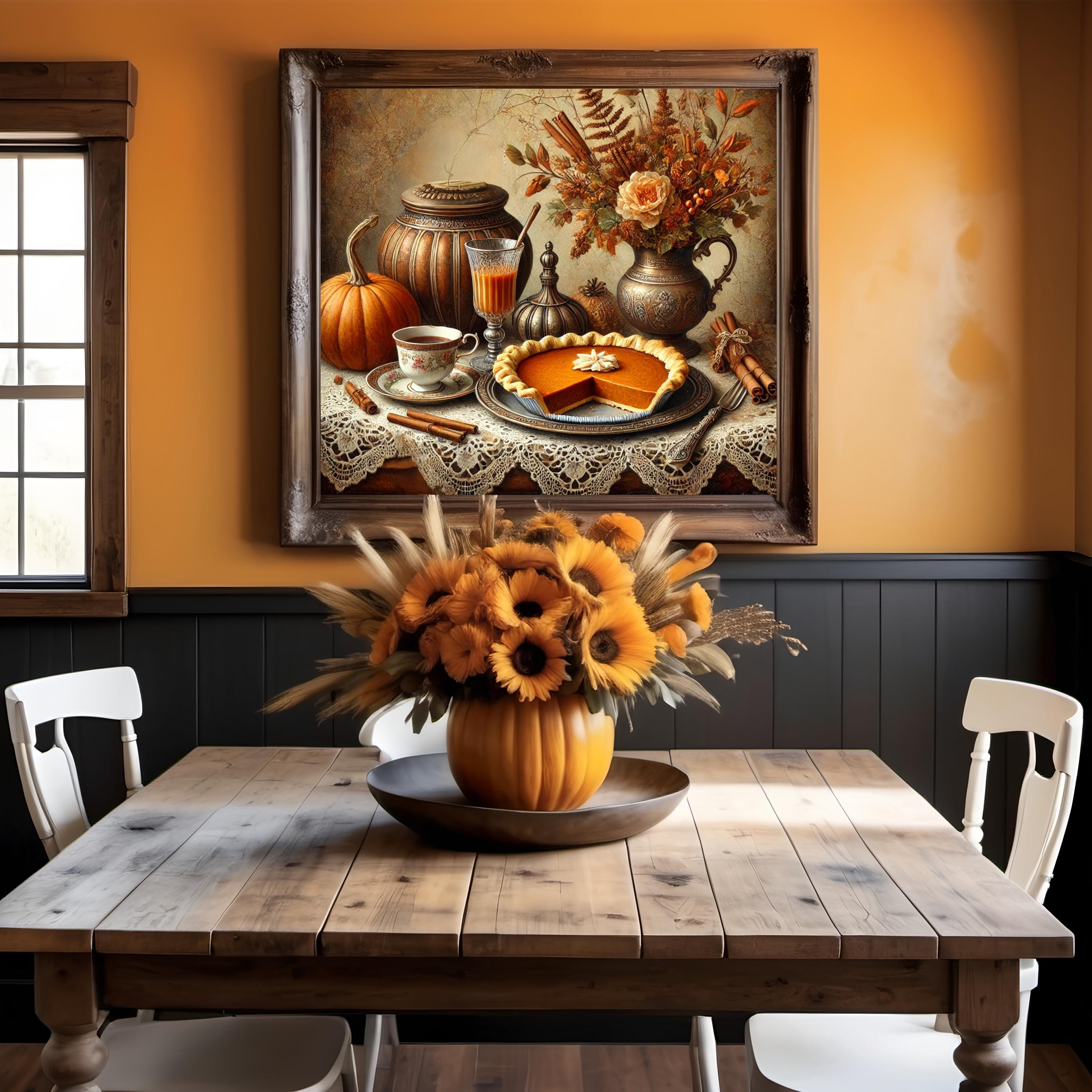 Victorian Pumpkin Pie Print: Vintage Fall Kitchen Decor (digital ...