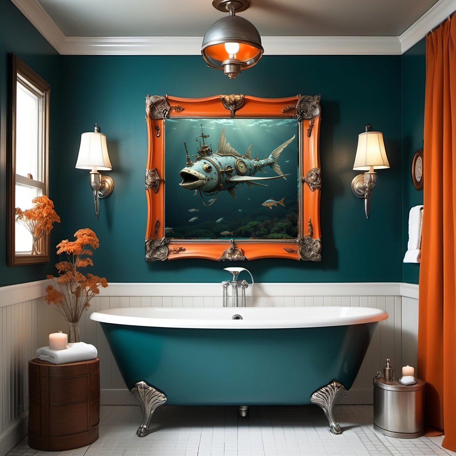 Steampunk Clockwork Fish – Quirky Nautical Fantasy Wall Art Steampunk ...