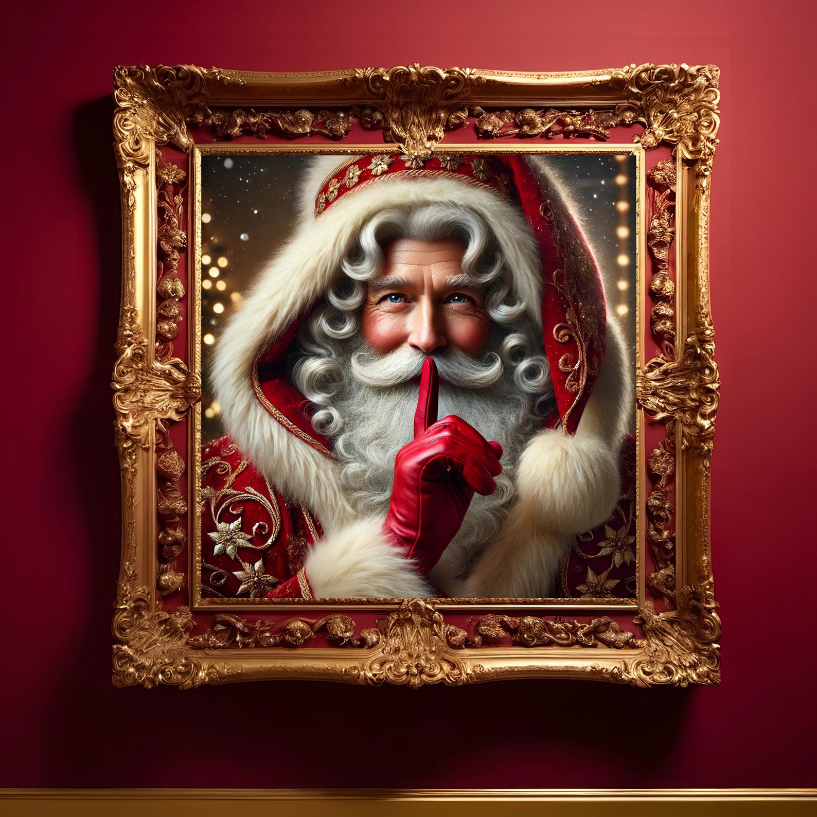 Santa Shhh Wall Art Quiet Santa Print Christmas Digital Download ...