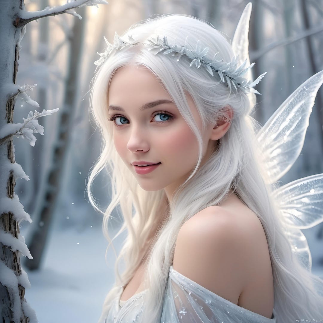Ice Fairy in Snowy Forest Digital Download – Winter Fantasy Art With ...