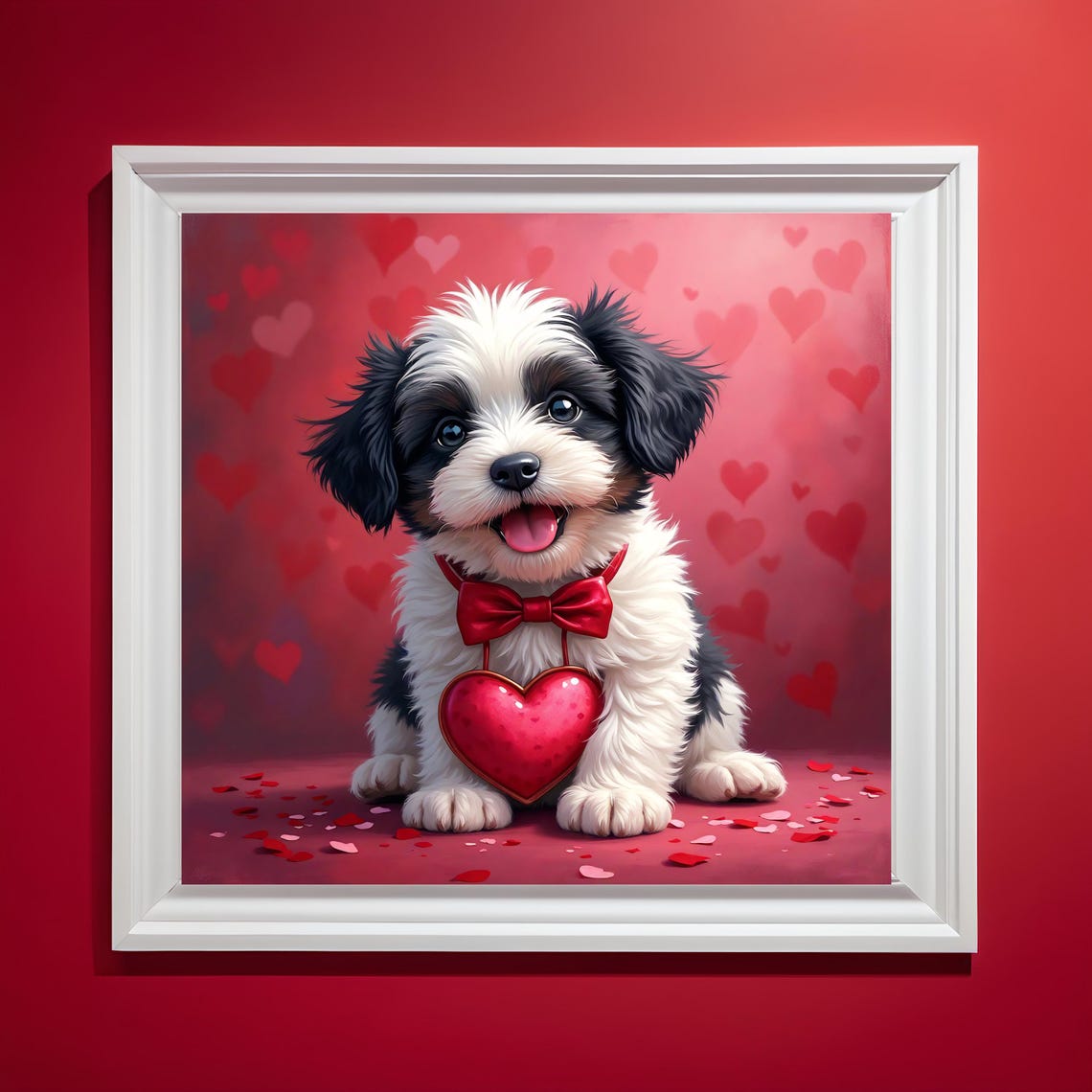 Valentines Puppy Print: Heart-themed Dog Art (digital Download) - Etsy