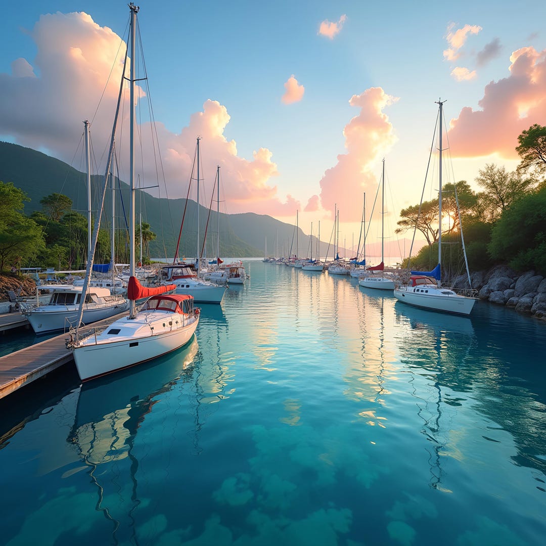 Marina at Sunset Digital Download – Tranquil Coastal Wall Art ...