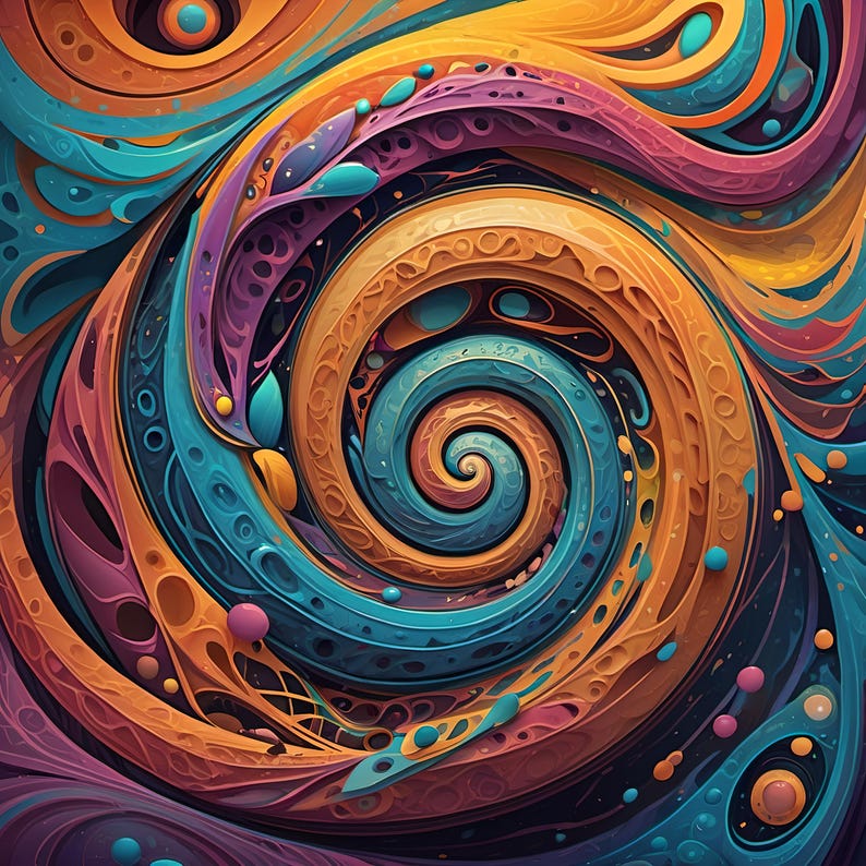 Colorful Spiral Abstract Art Modern Wall Décor for Home Décor Gift Idea ...