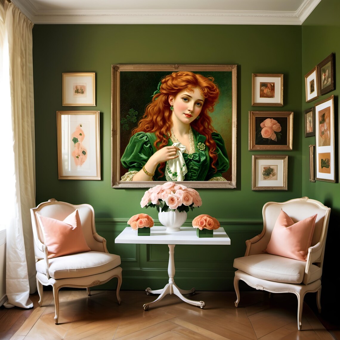 Victorian Irish Lass Art Print: St Patrick's Day Redhead (digital ...