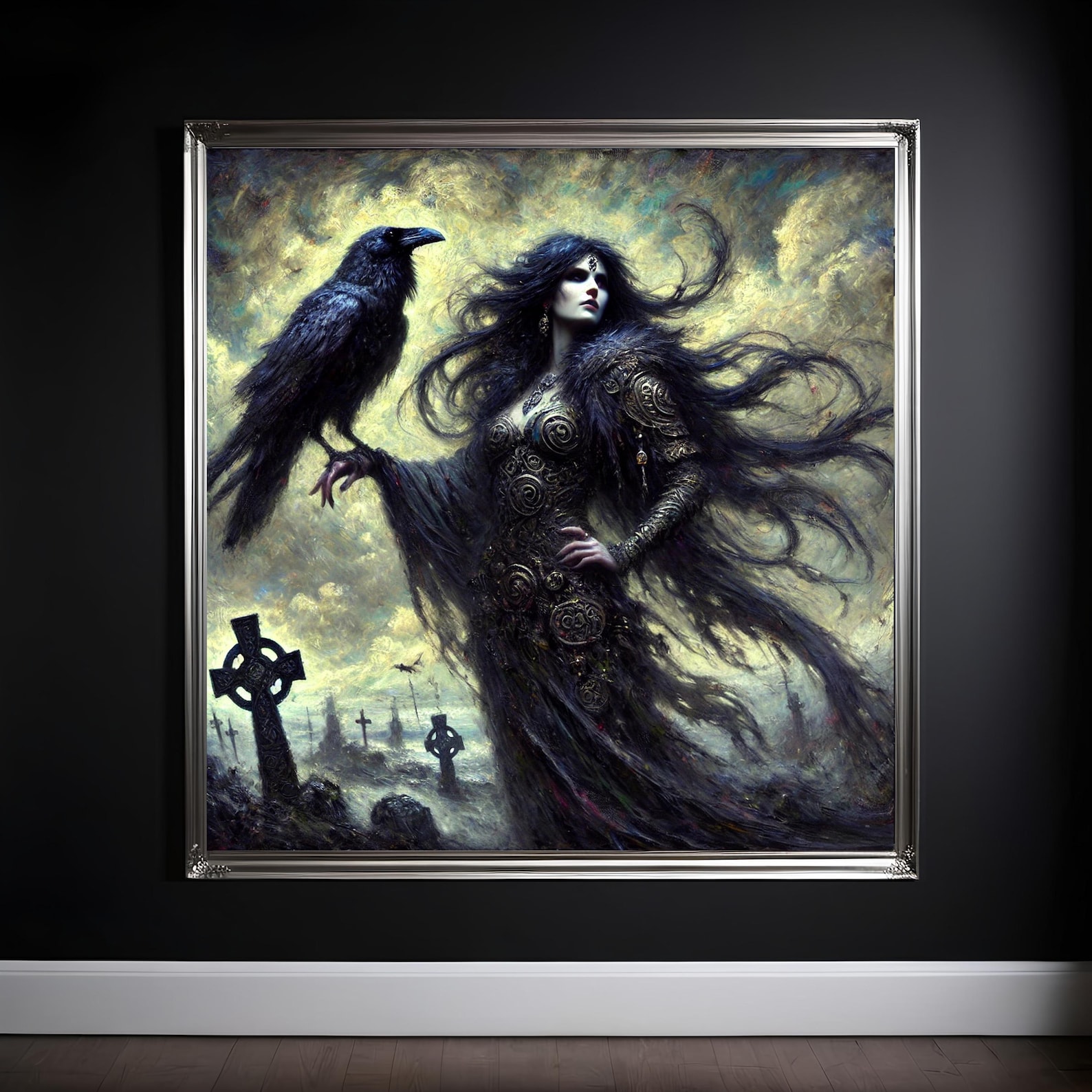 The Morrígan Wall Art Celtic Goddess of War & Fate Digital Print Dark ...
