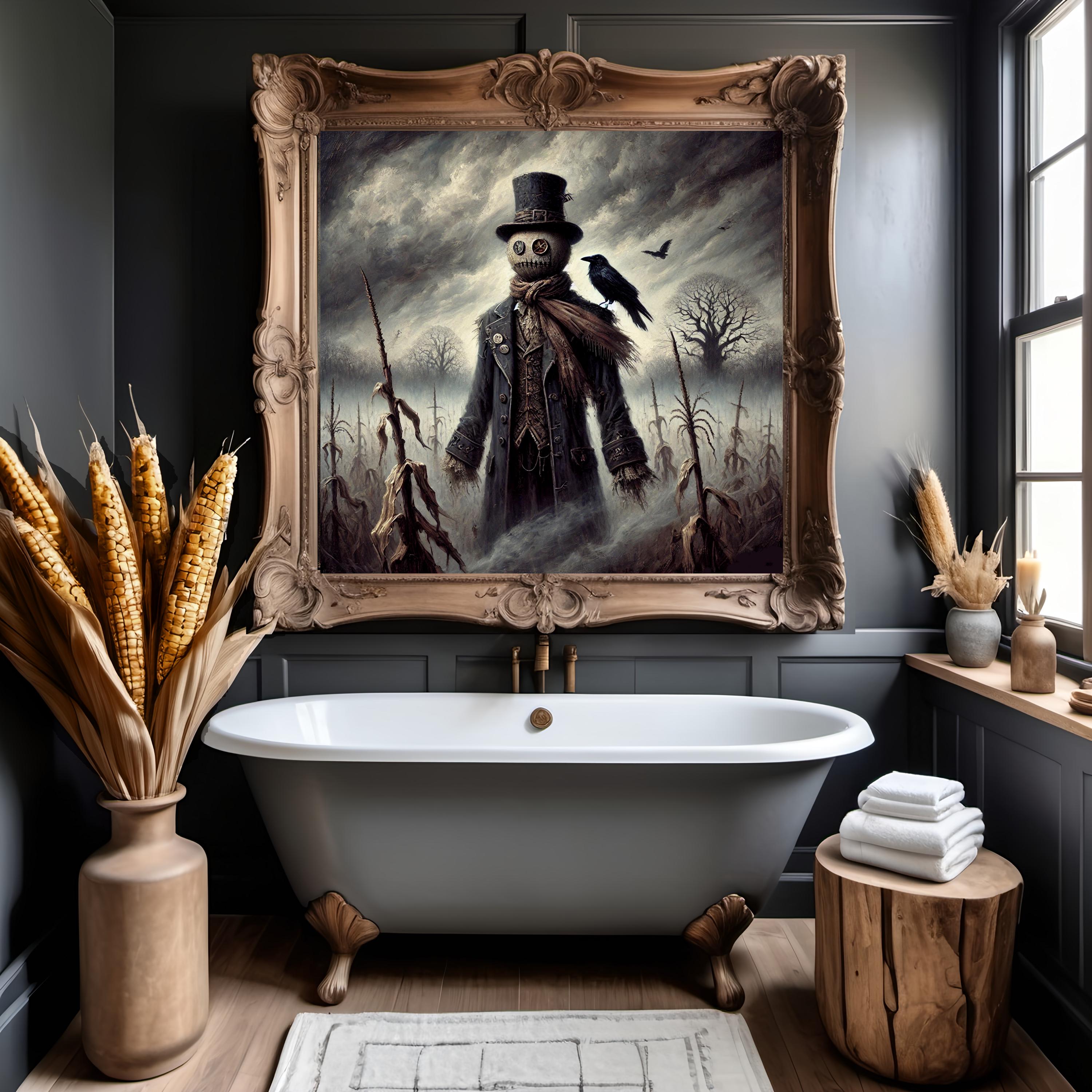 Victorian Gothic Scarecrow Digital Art: Rustic Autumn Decor (digital ...